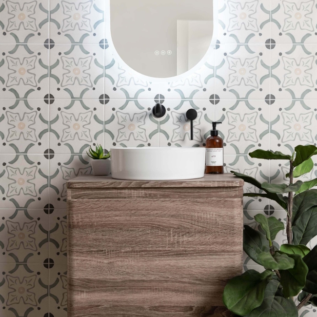Flower Pattern Tile Floor Wiltshire Frosted Floral Tiles | Flooring