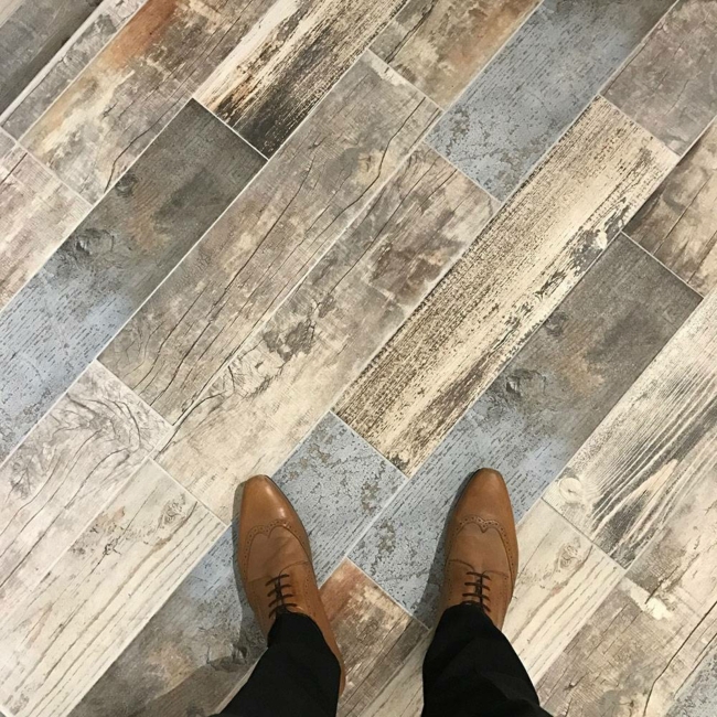 Reclaimed Wood Plank Tiles Rustic Blue Reclaimed Wood Effect Porcelain