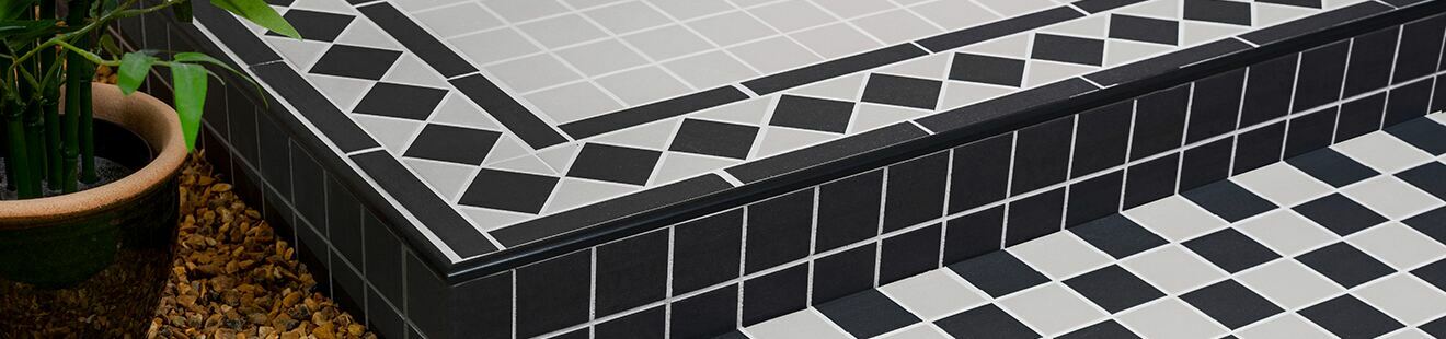 Black Border Tiles| Walls and Floors