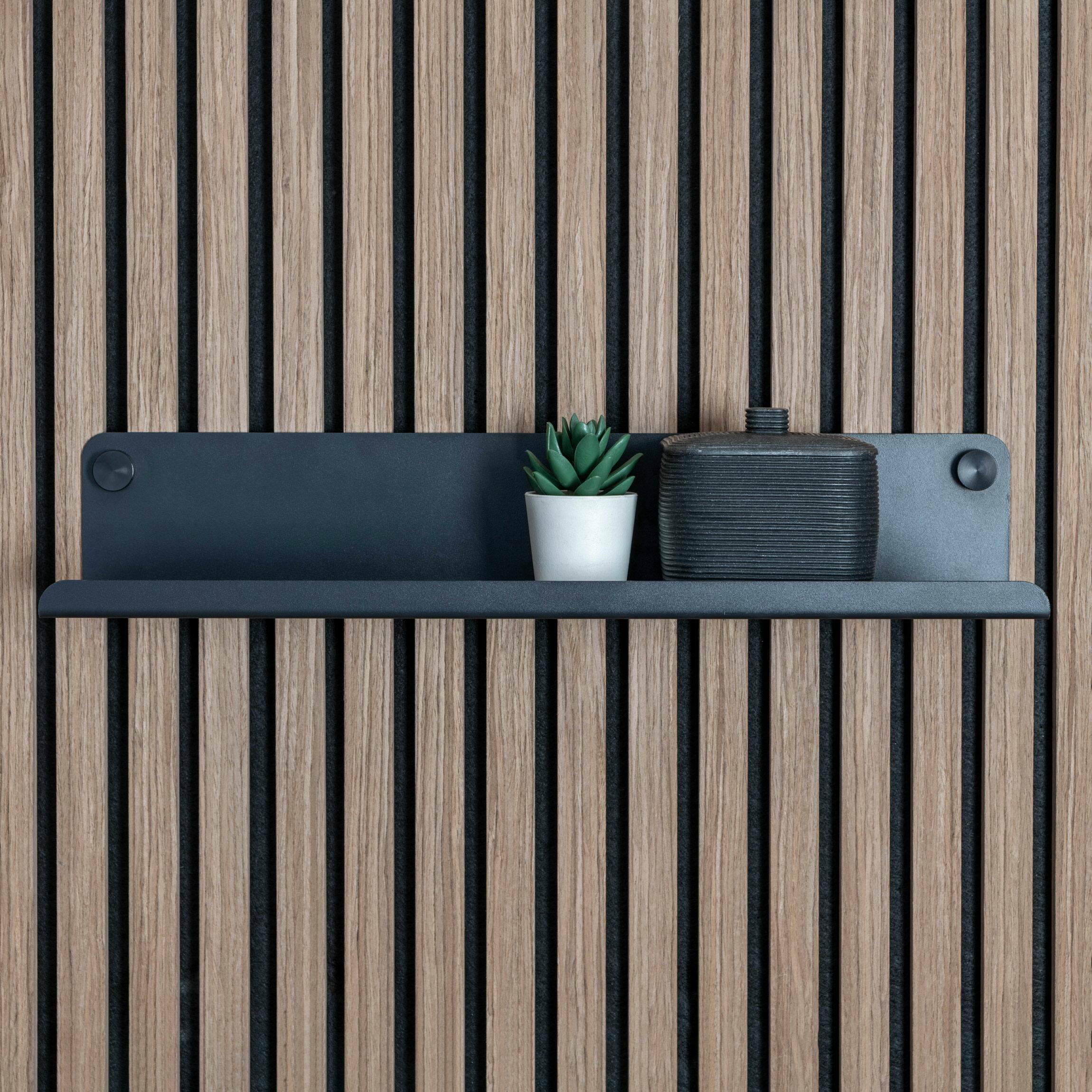 Trepanel Customise Black Shelf 519mm with Black Screws