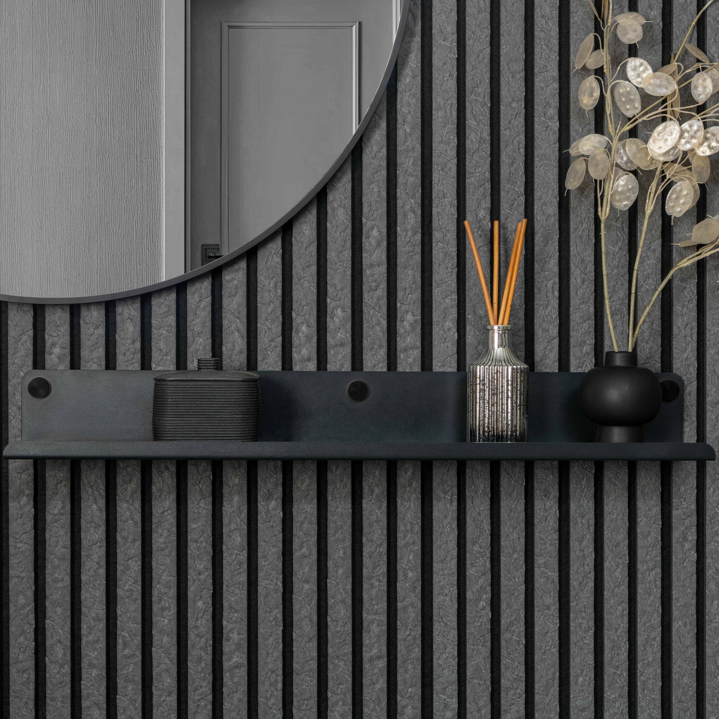 Trepanel Customise Black Shelf 759mm with Black Screws