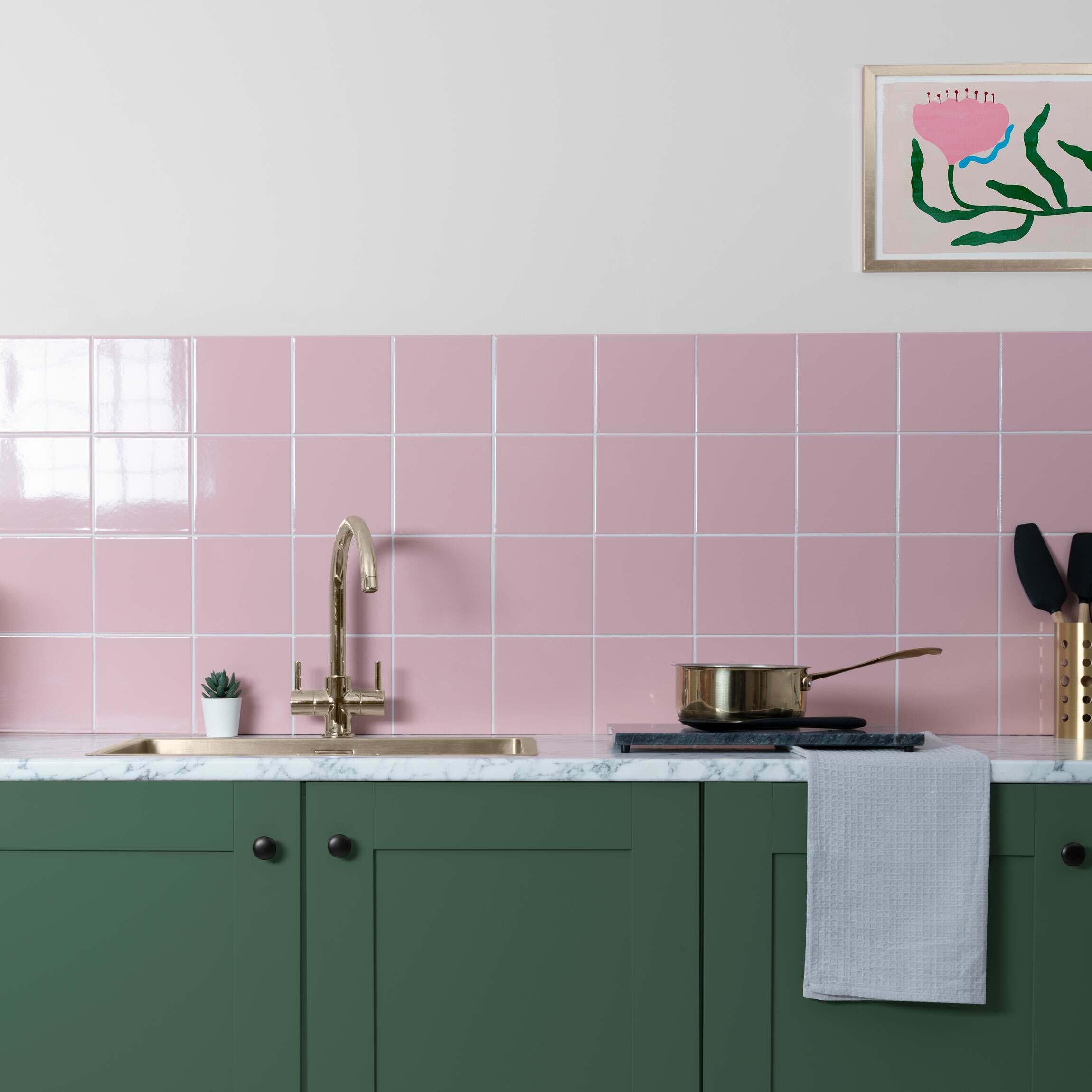 Rico Pink Gloss Square Wall Tiles