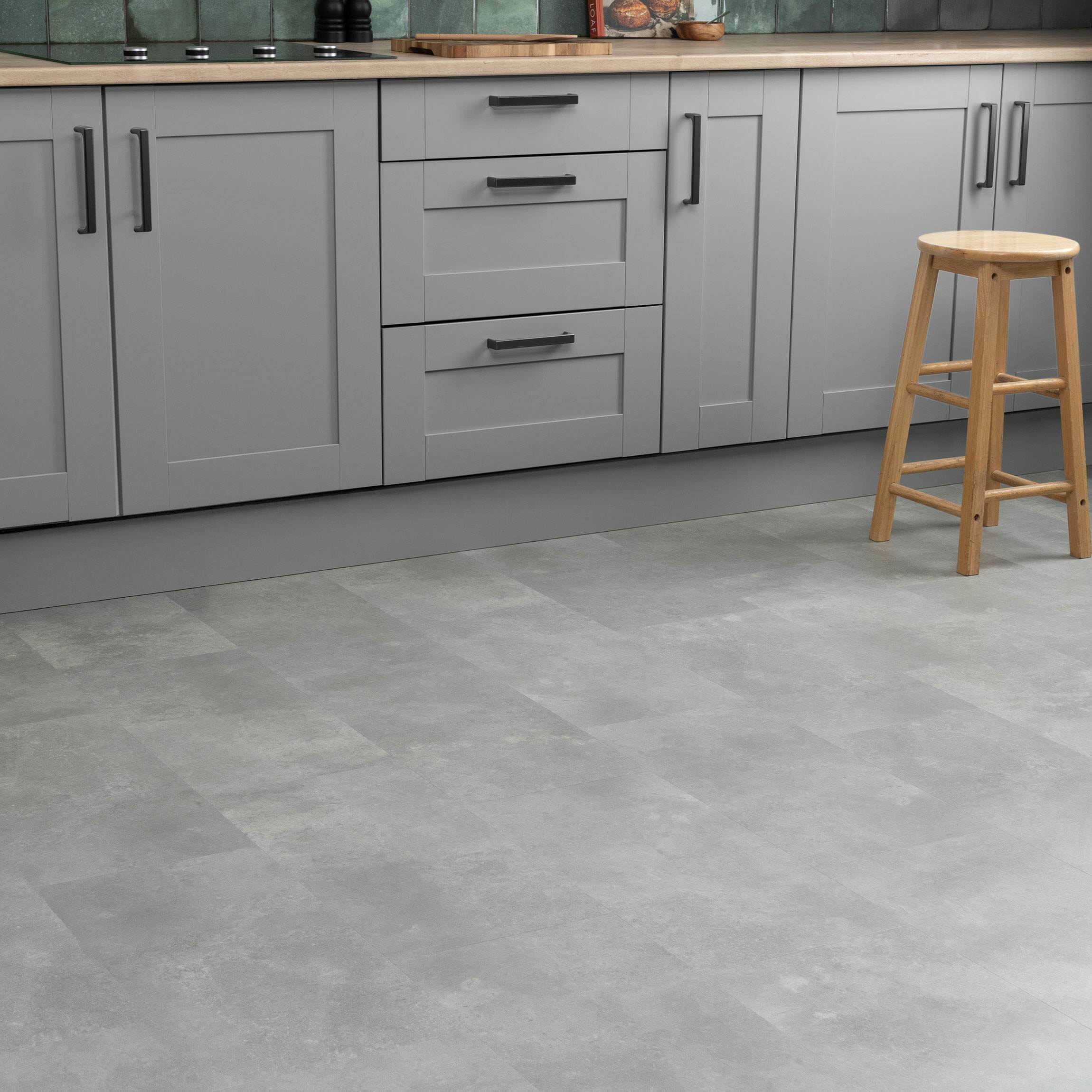 Trepanel Lux Mid Grey LVT Stone Effect Vinyl Flooring | Walls and Floors