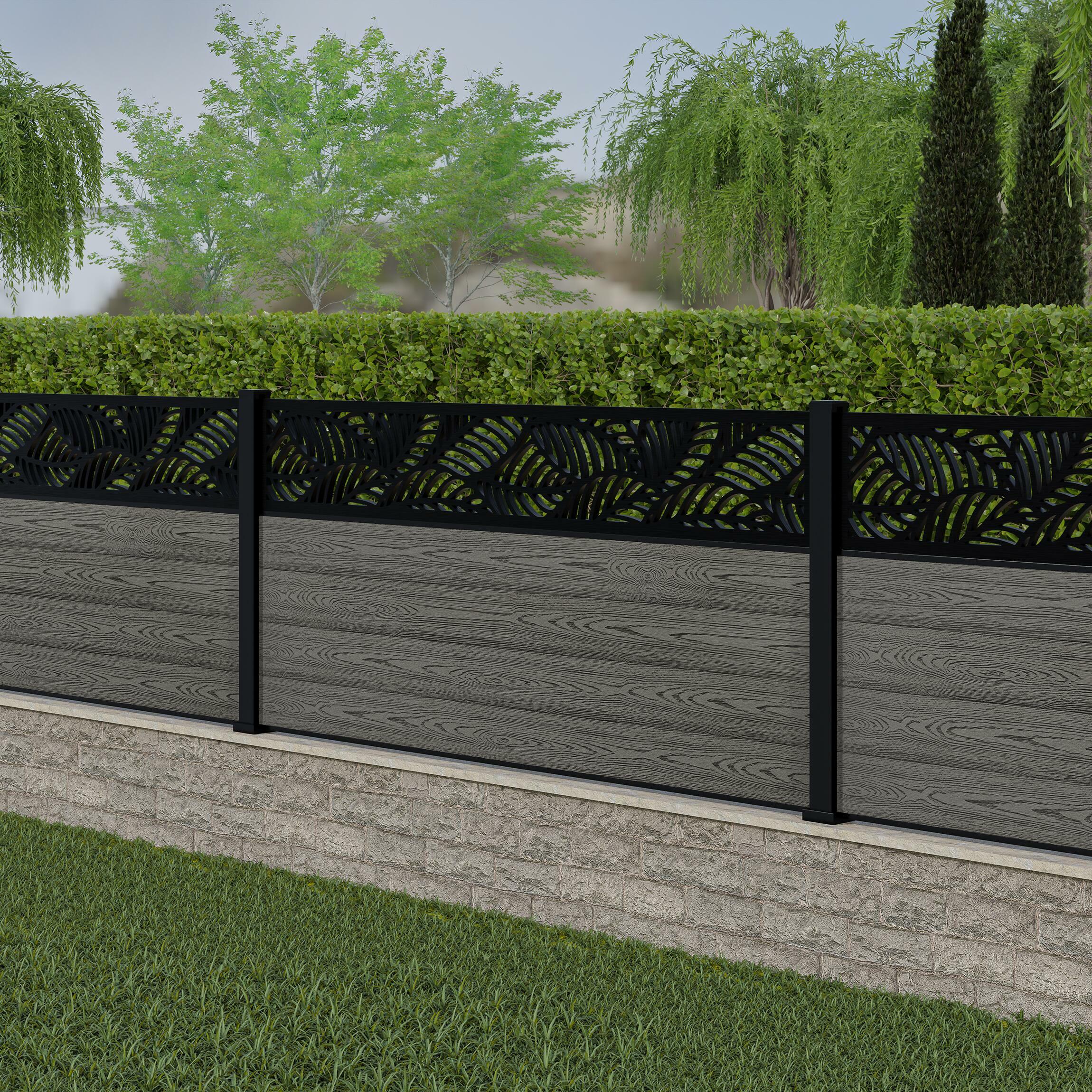 Composite Fence Panel 3ft Light Grey Jungle Straight Top - Luxeline ...