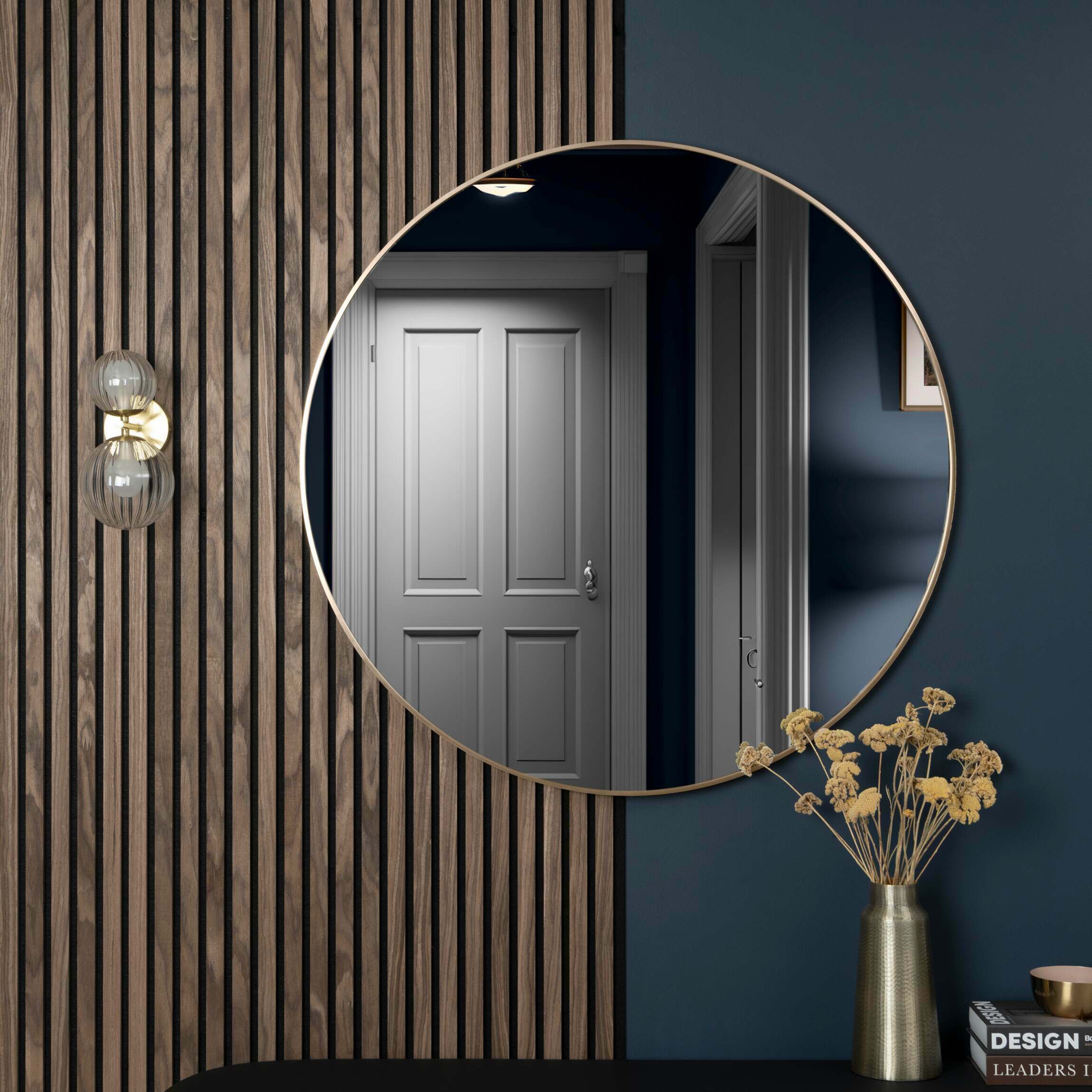 Trepanel Round Mirror in Bronze 1000mm | Walls & Floors