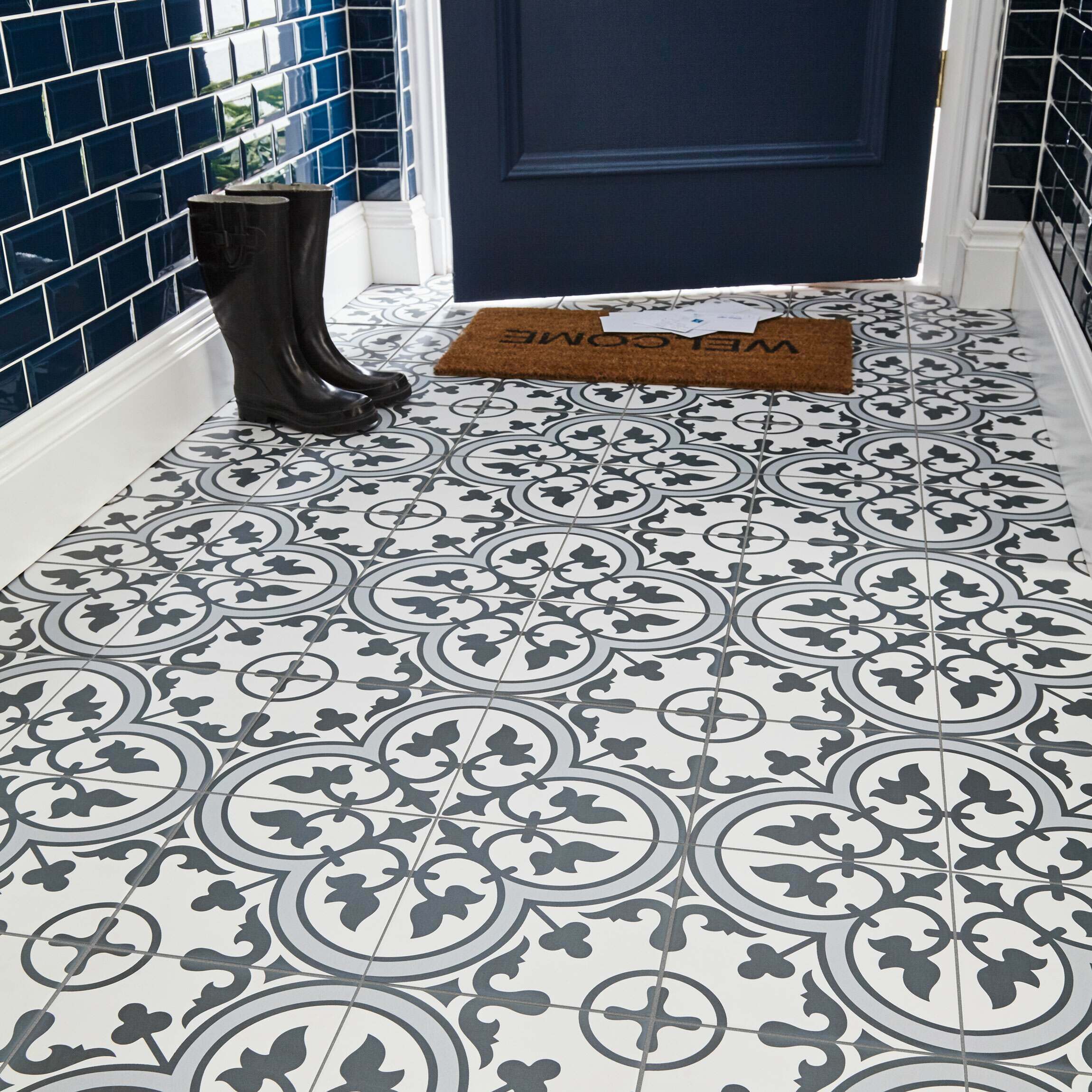 Navy Blue Floor Tile