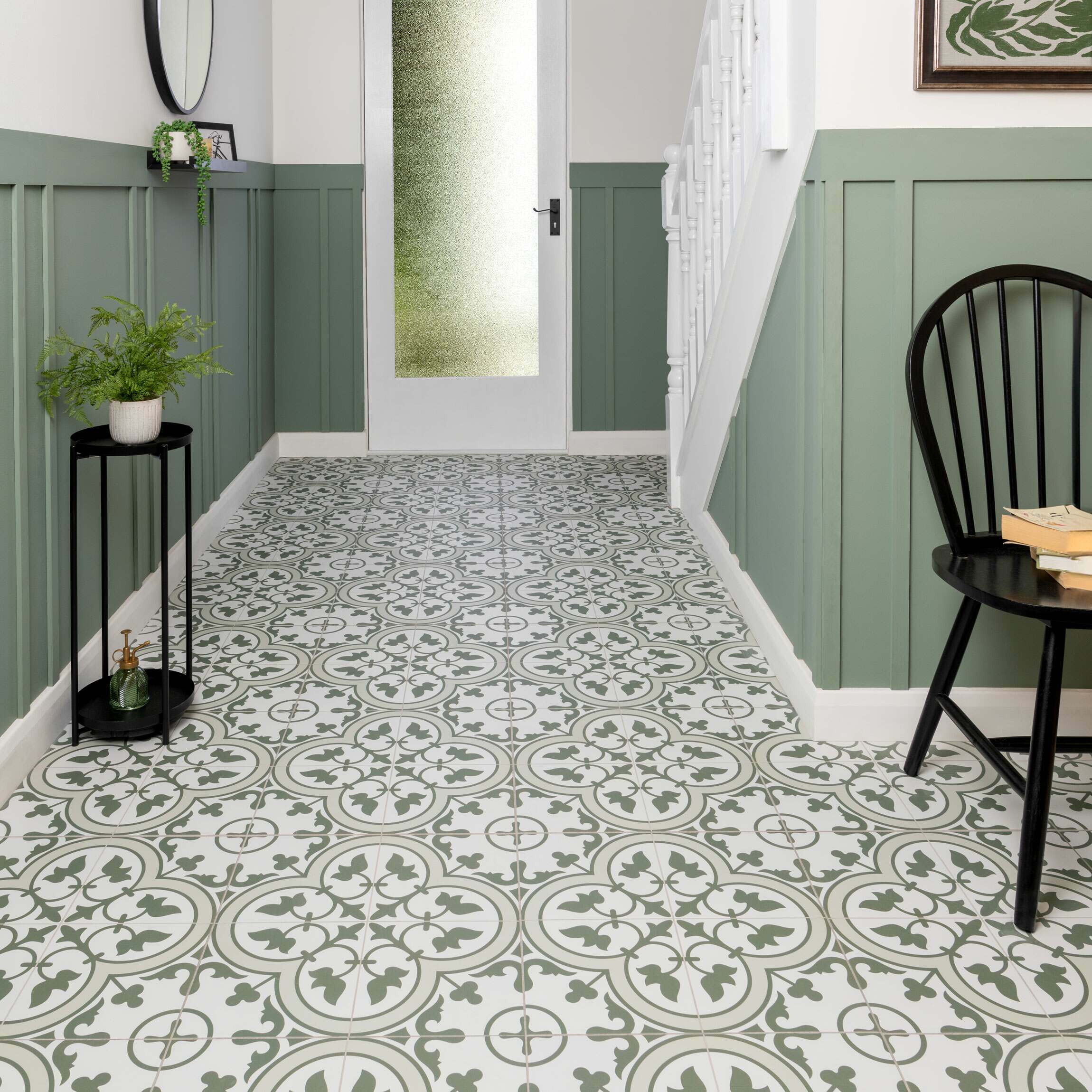 Ledbury Olive Green Pattern Wall and Floor Tiles | Walls & Floors