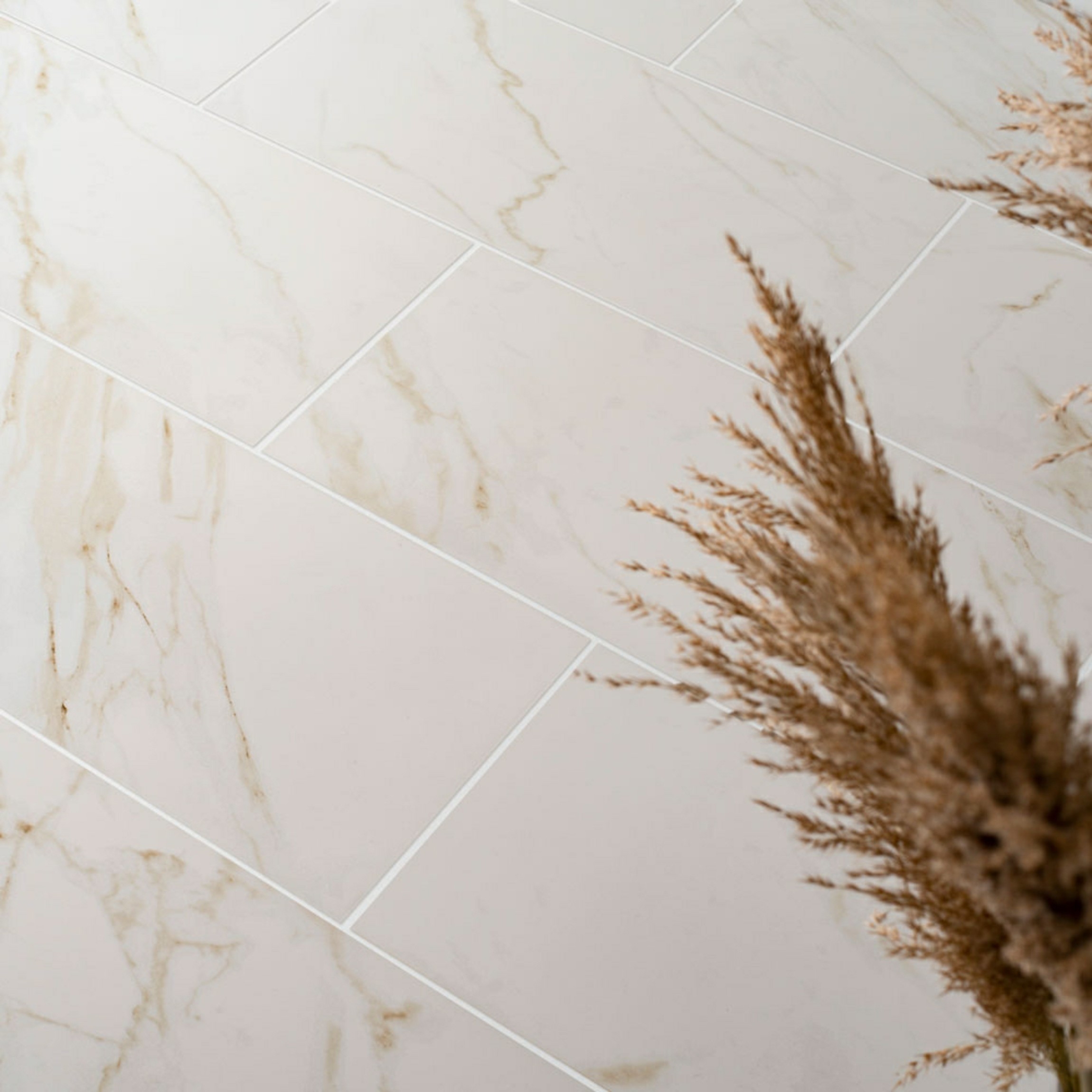 Cappella Gold Veined Matt Marble Effect 600x300 Tiles | Walls & Floors