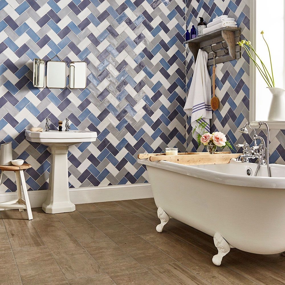 Country Cottage Dusky Blue Metro Tiles | Walls and Floors
