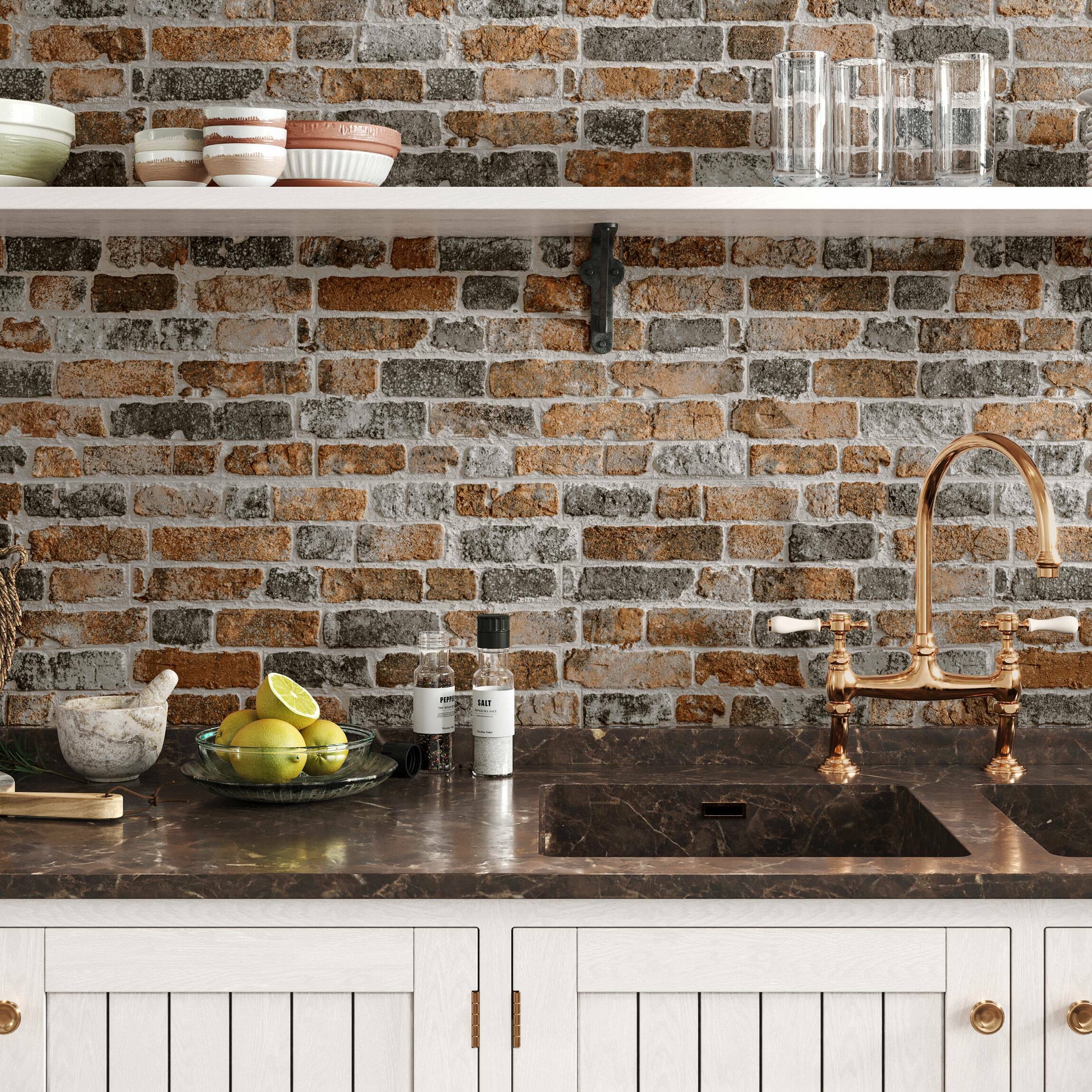 Rustic Masonry Brown Brick Effect Wall Tiles | Walls & Floors
