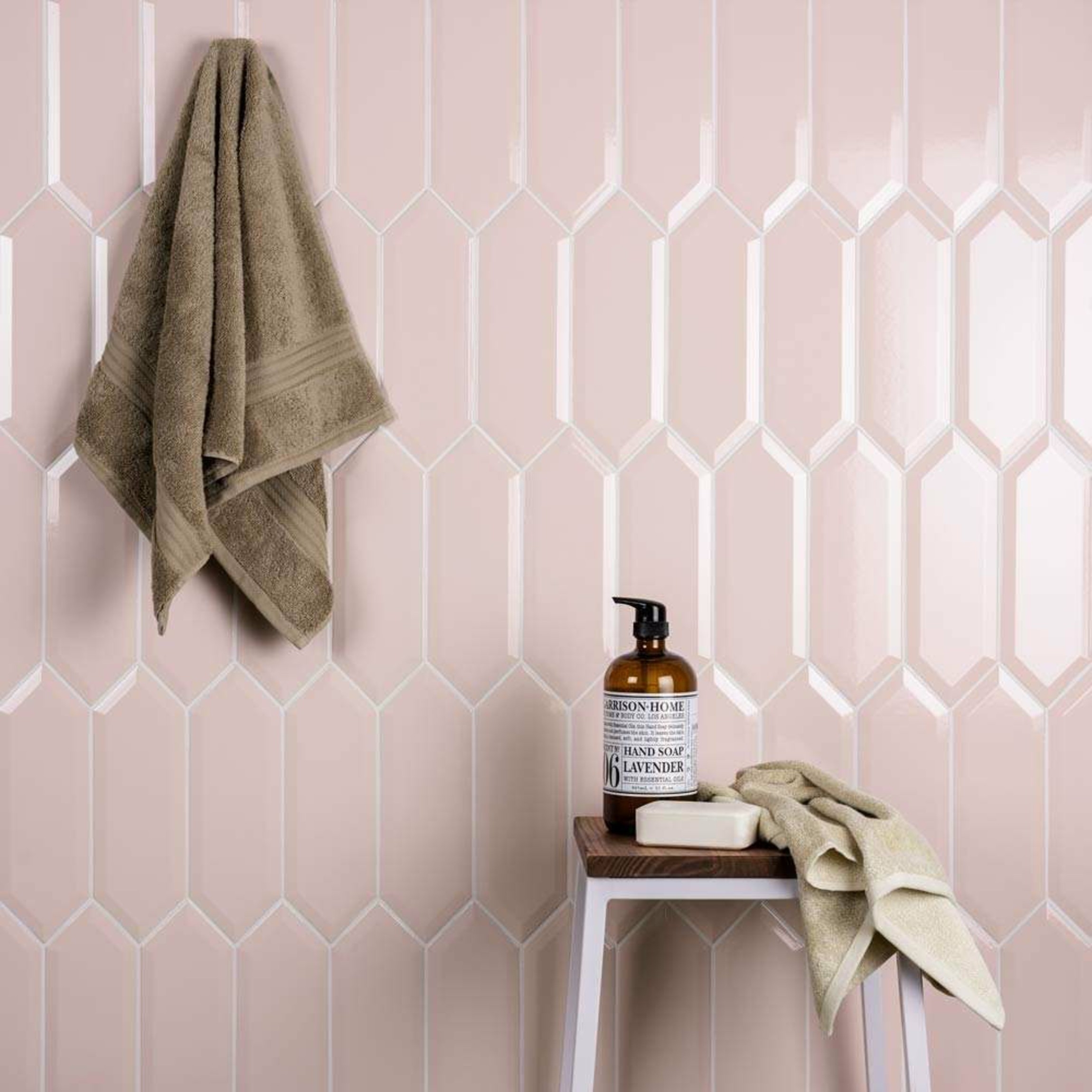 Pickett™ Bevelled Petal Pink Tiles | Walls and Floors
