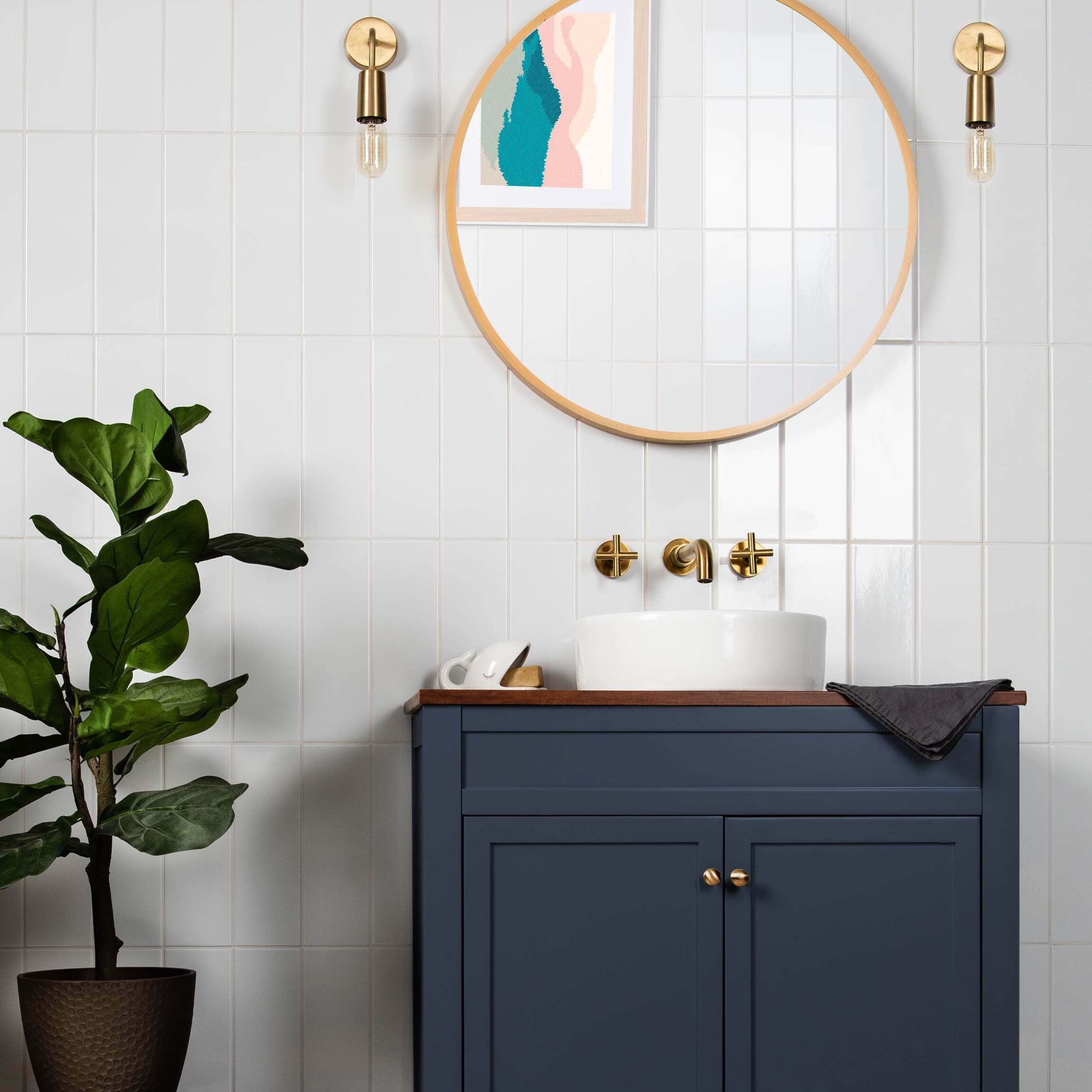 Rhian 30x10 Blanco White Gloss Tiles | Walls and Floors