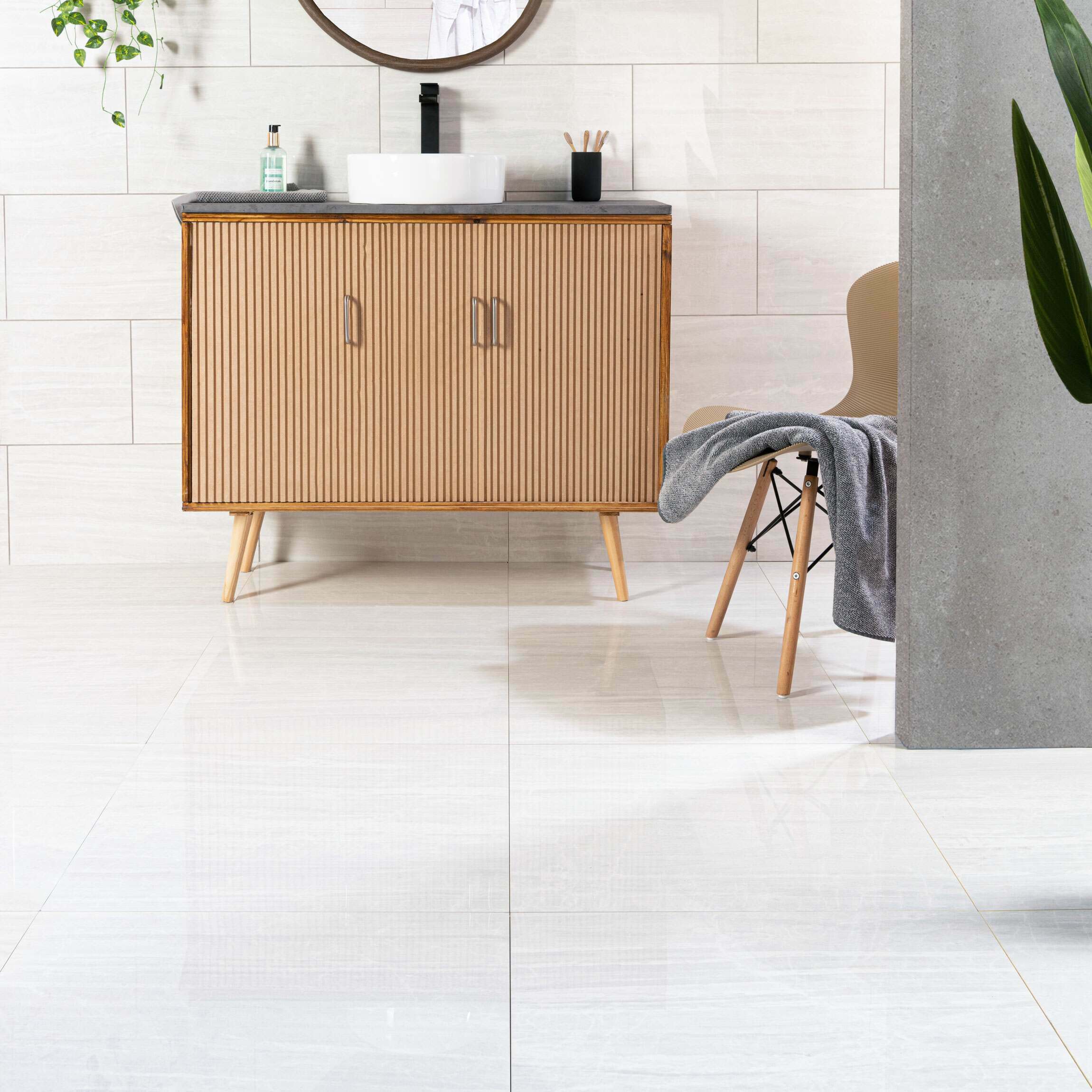 Deluxe Gold Leaf Ultra Porcelain Gloss White Marble Effect Tiles