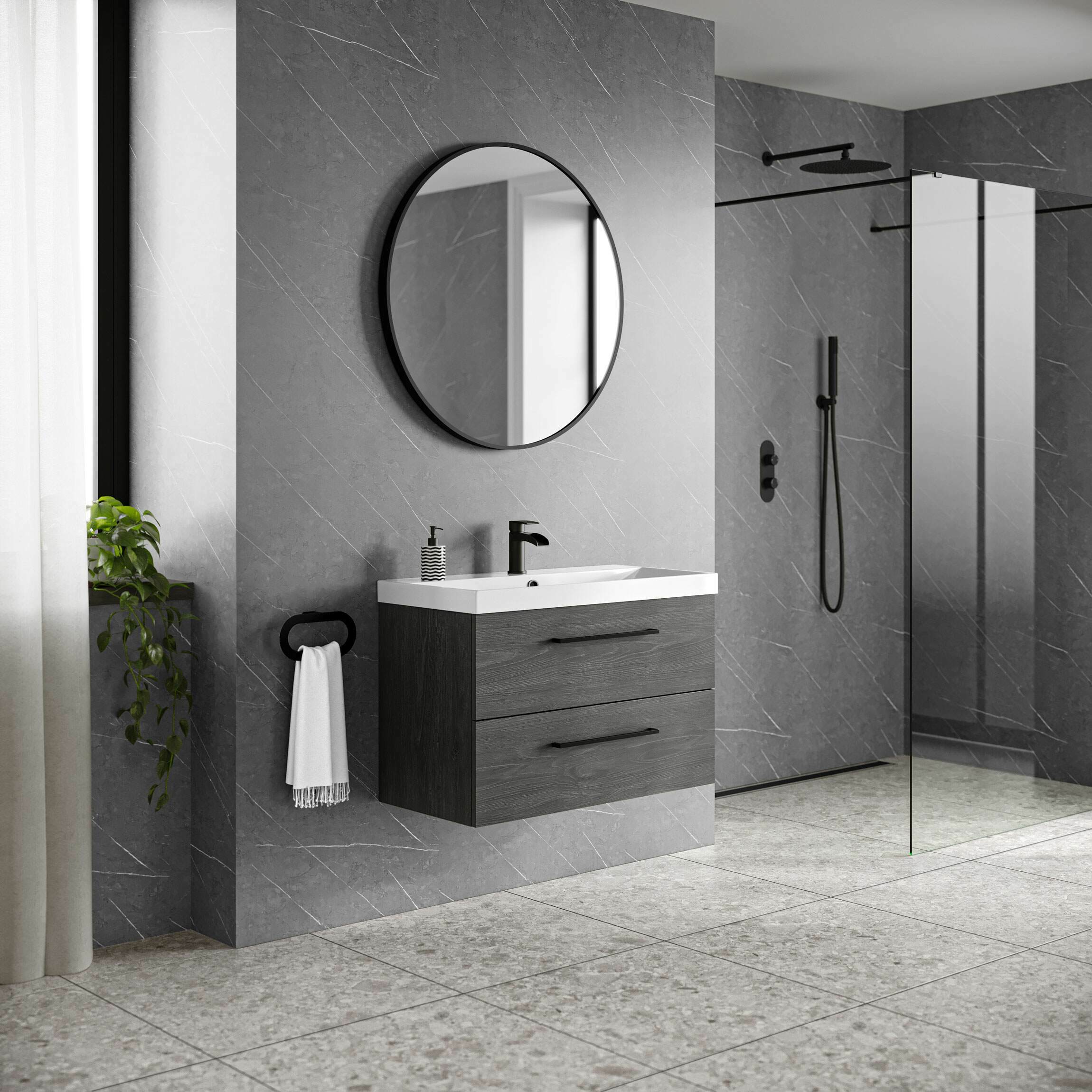Trepanel Style® Grey Marble Effect Matt WPC Laminated Wall Panel ...