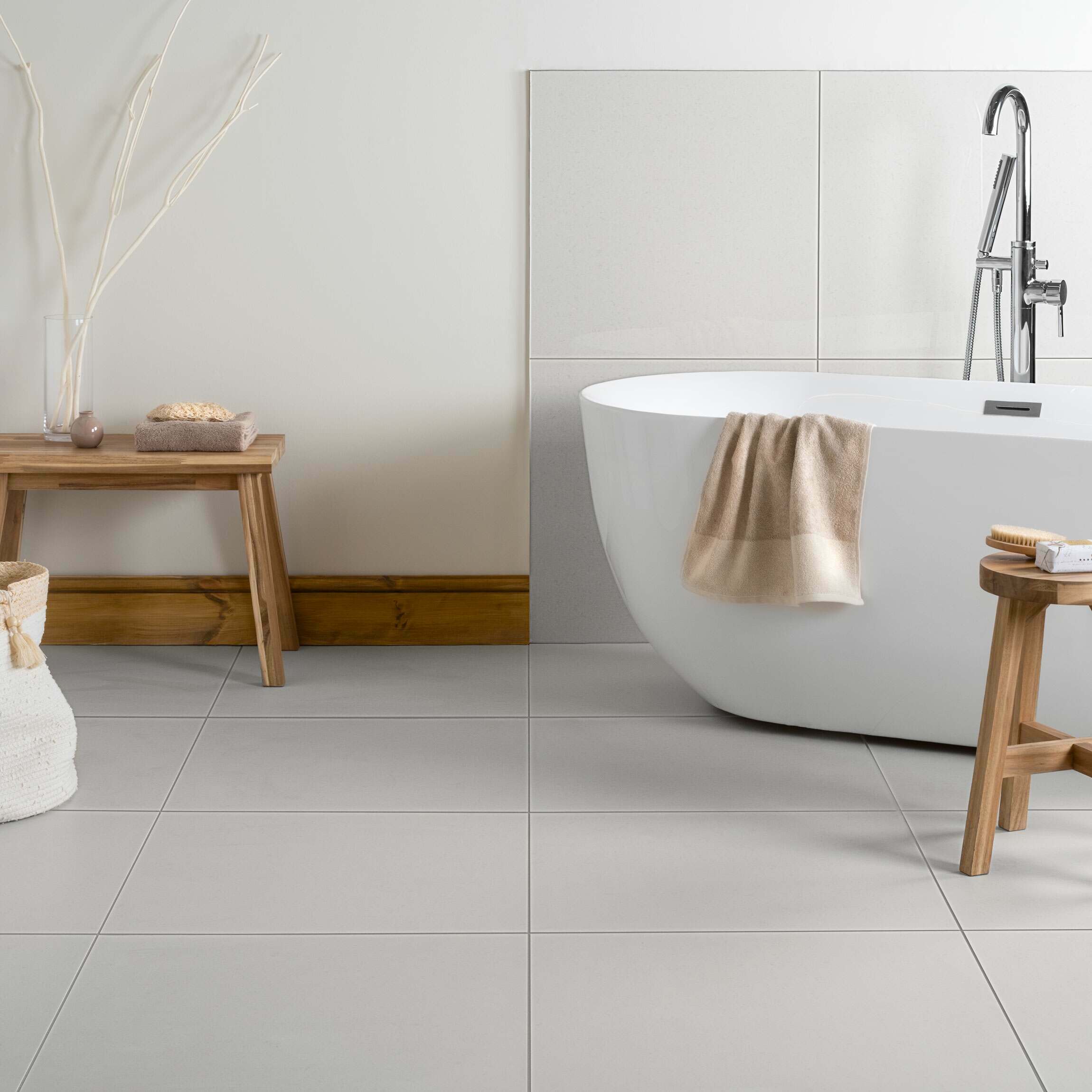 Lounge Matt Light Grey 60x60 Tiles | Walls and Floors