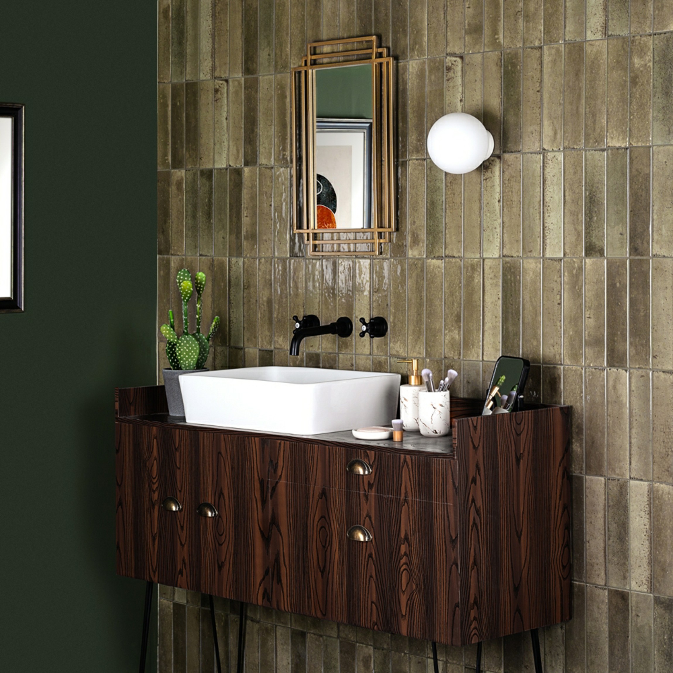 Hope Mink Gloss Brick Effect Wall Tiles | Walls and Floors