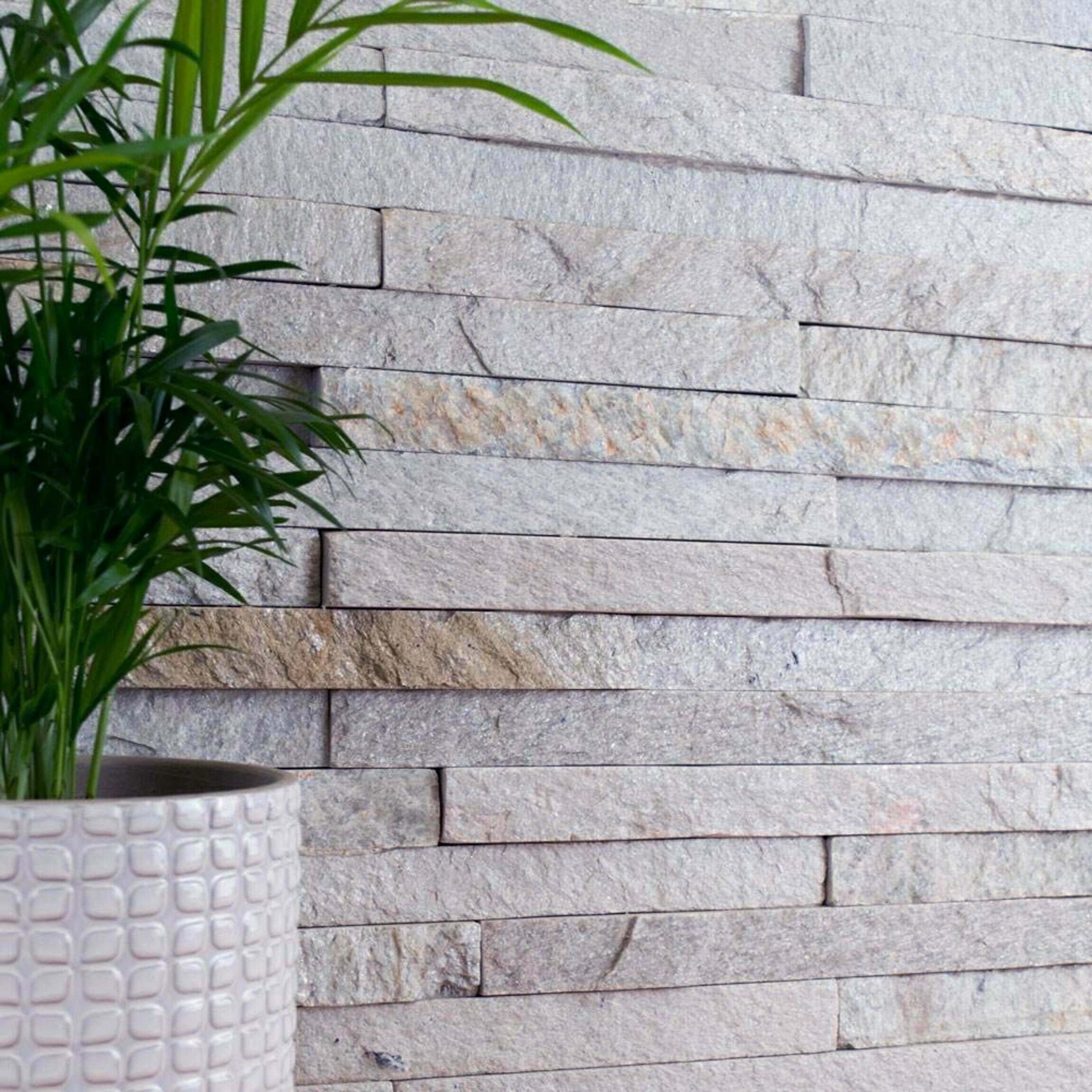 Ledgestone Ice White Split Face Mosaic Tiles | Walls and Floors