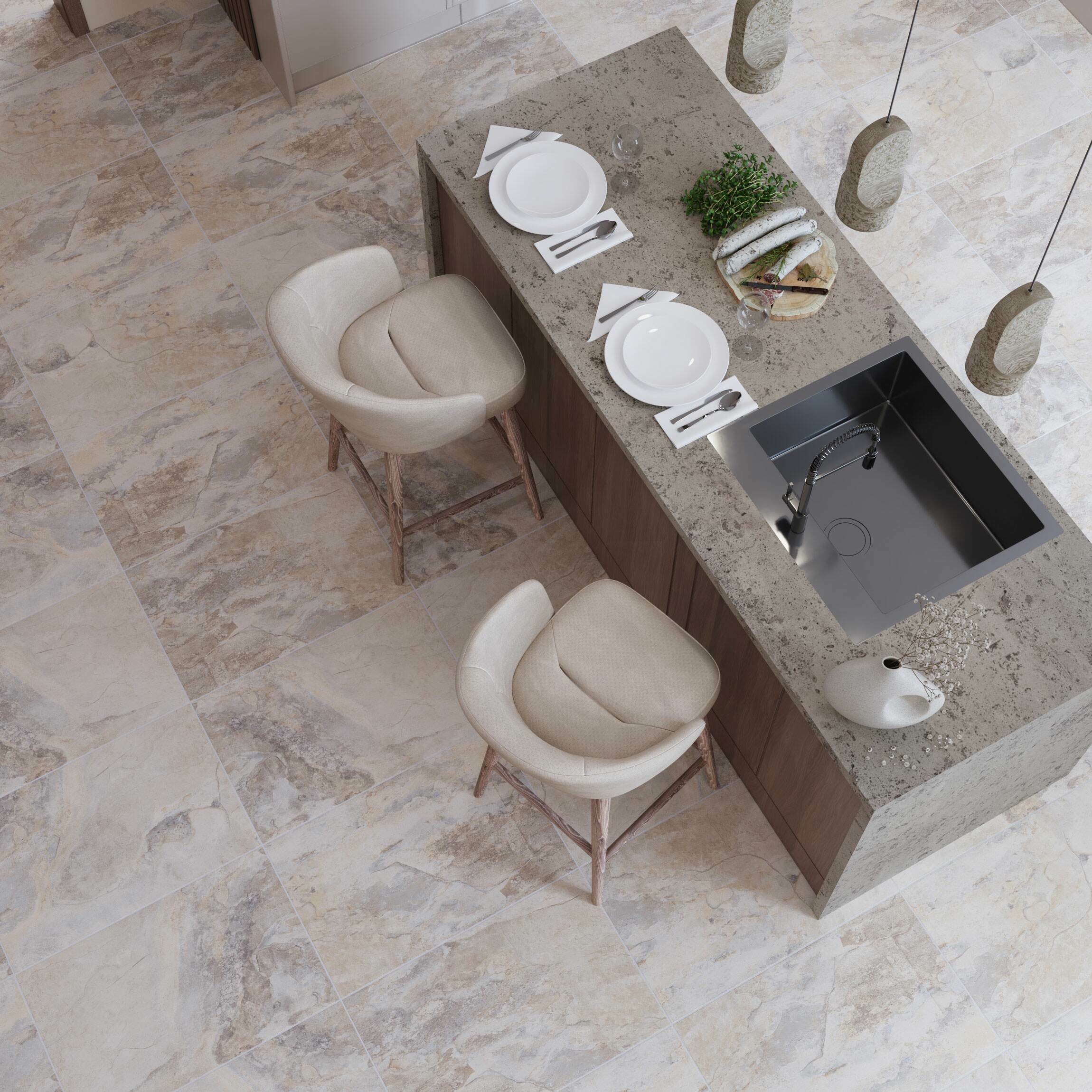 Lockstone Cream Matt Slate Effect Tiles
