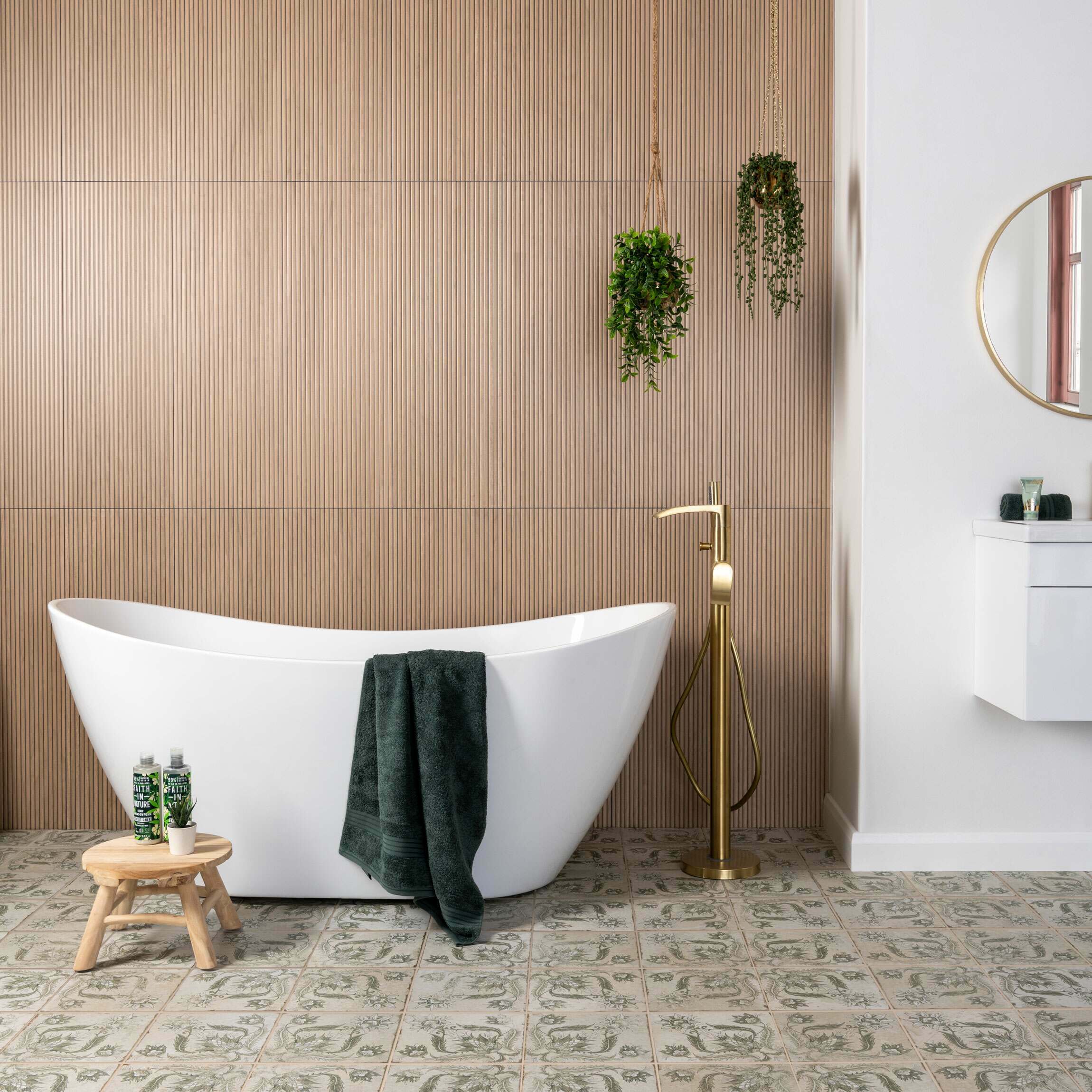 Contour Brown Oak Wood Slat Effect Wall Tiles | Walls & Floors