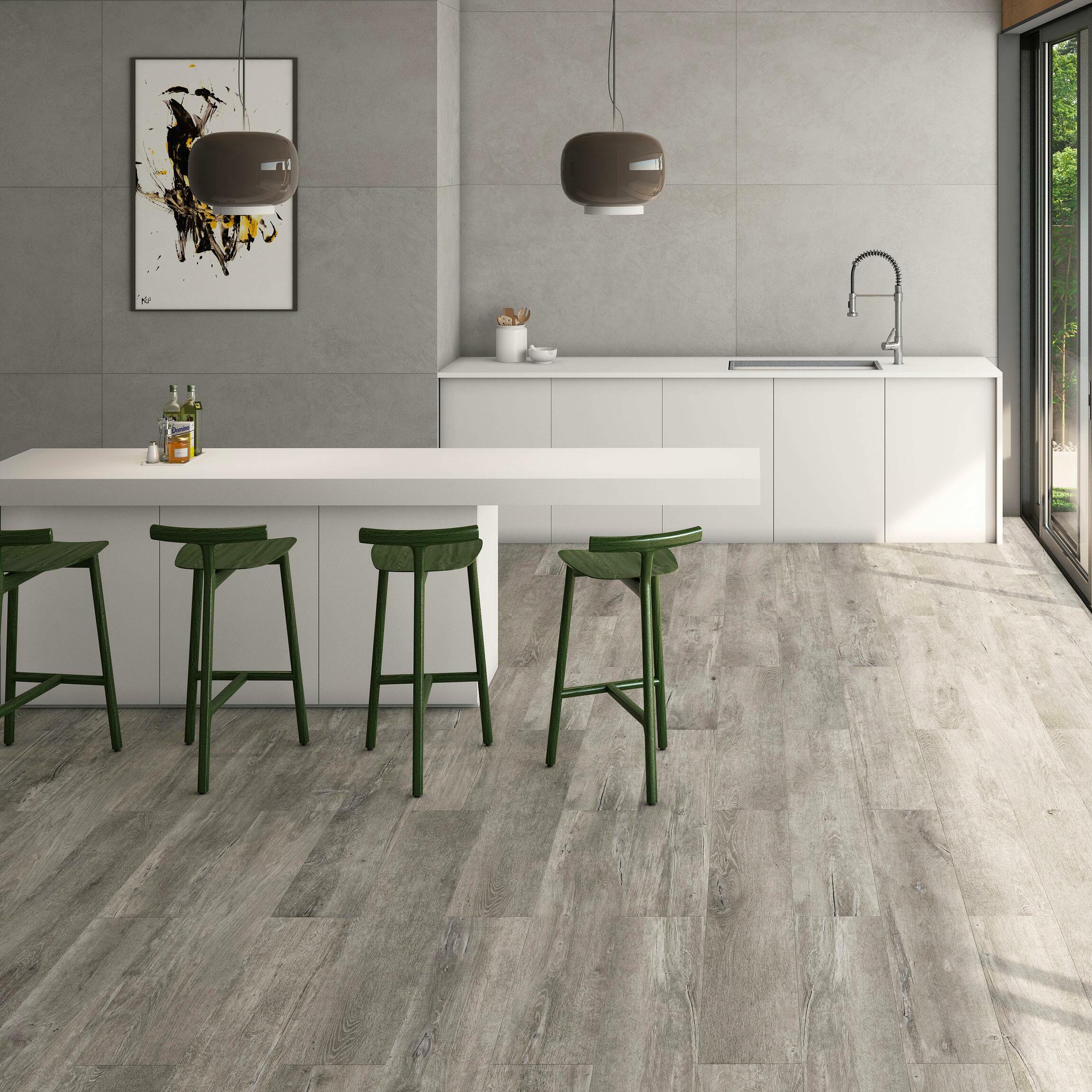 Madera Smoke Grey Wood Effect Floor Tiles | Walls and Floors