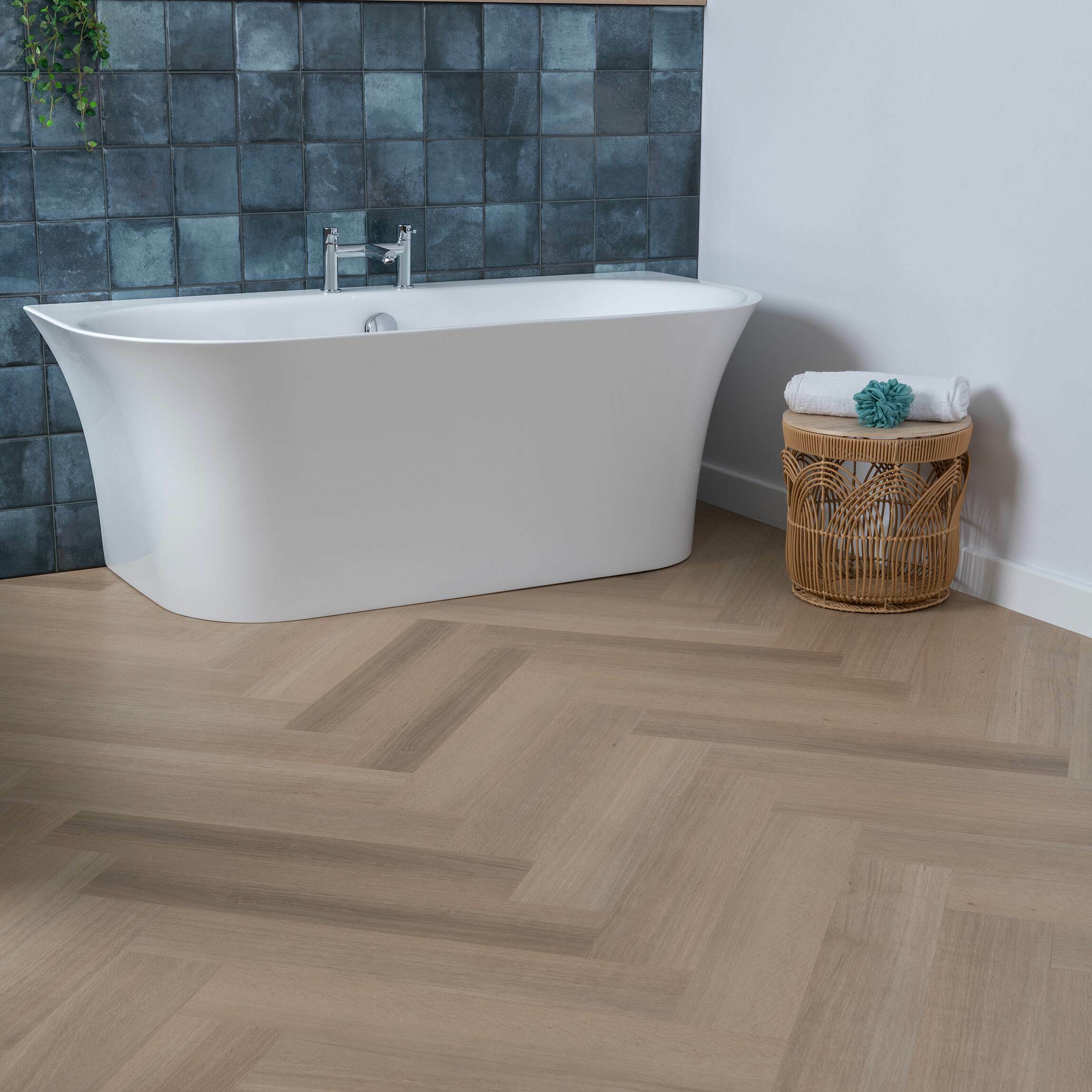 Trepanel Lux Light Oak LVT Herringbone Vinyl Flooring | Walls and Floors