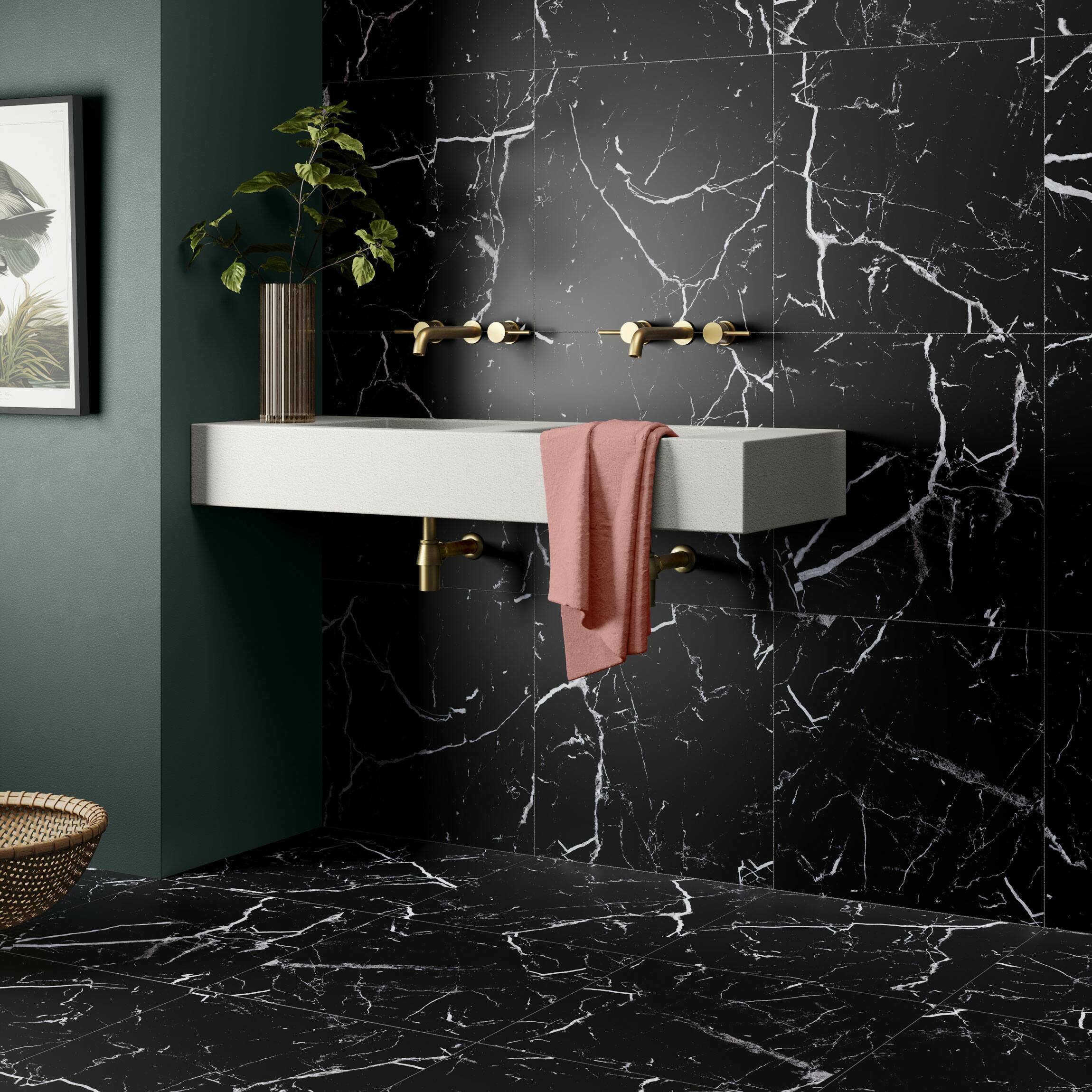 Marquina Matt Marble Effect 60x60 Tile | Walls and Floors