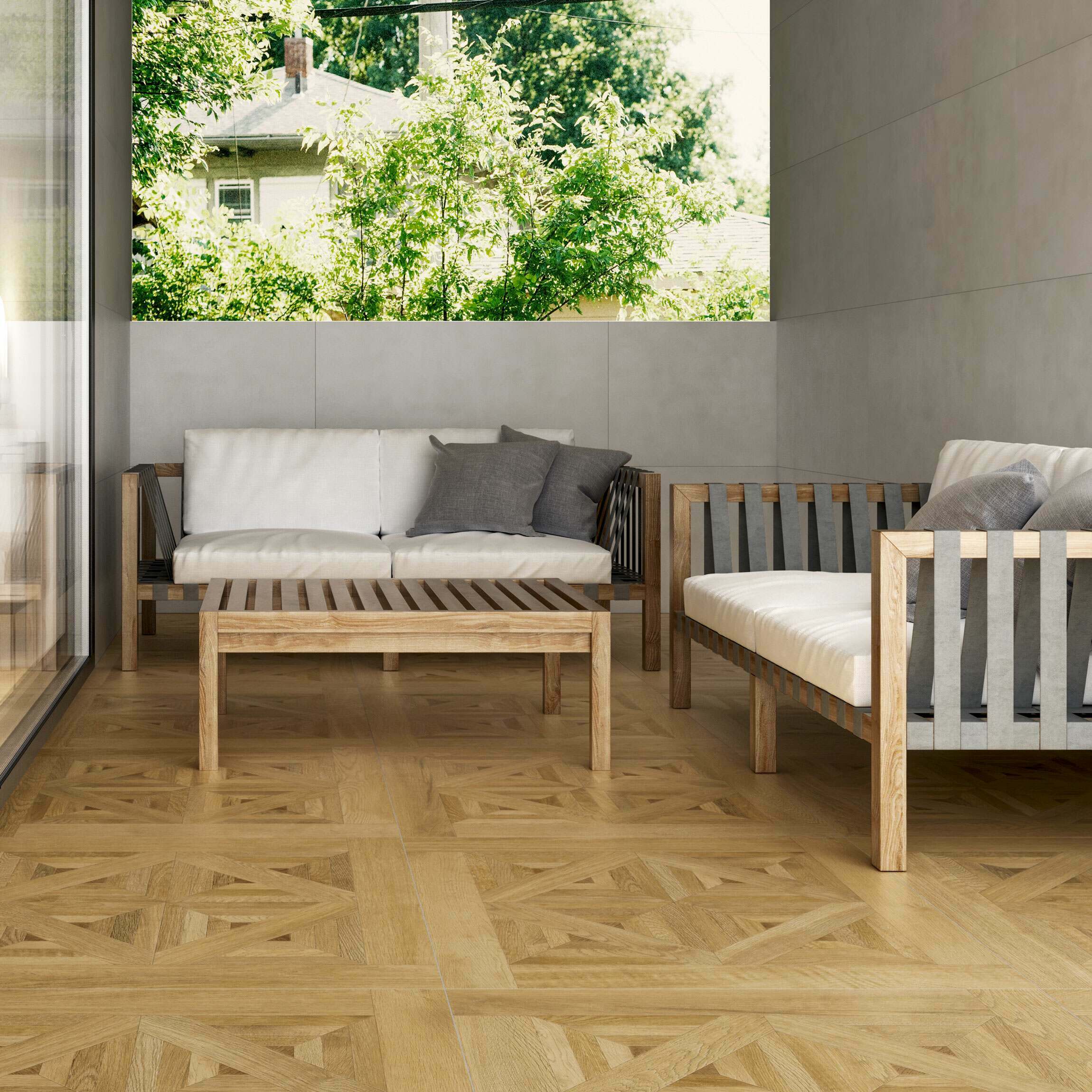 Galloway Oak Brown Matt Parquet Wood Effect Paving Slabs | Walls & Floors
