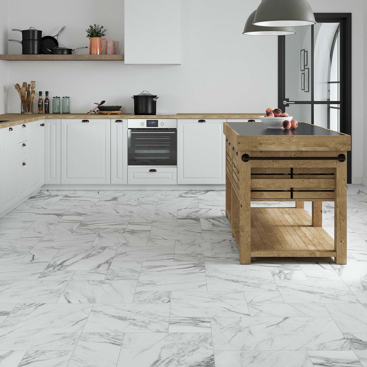 Renaissance Carrara Marble Modular Tiles | Walls and Floors