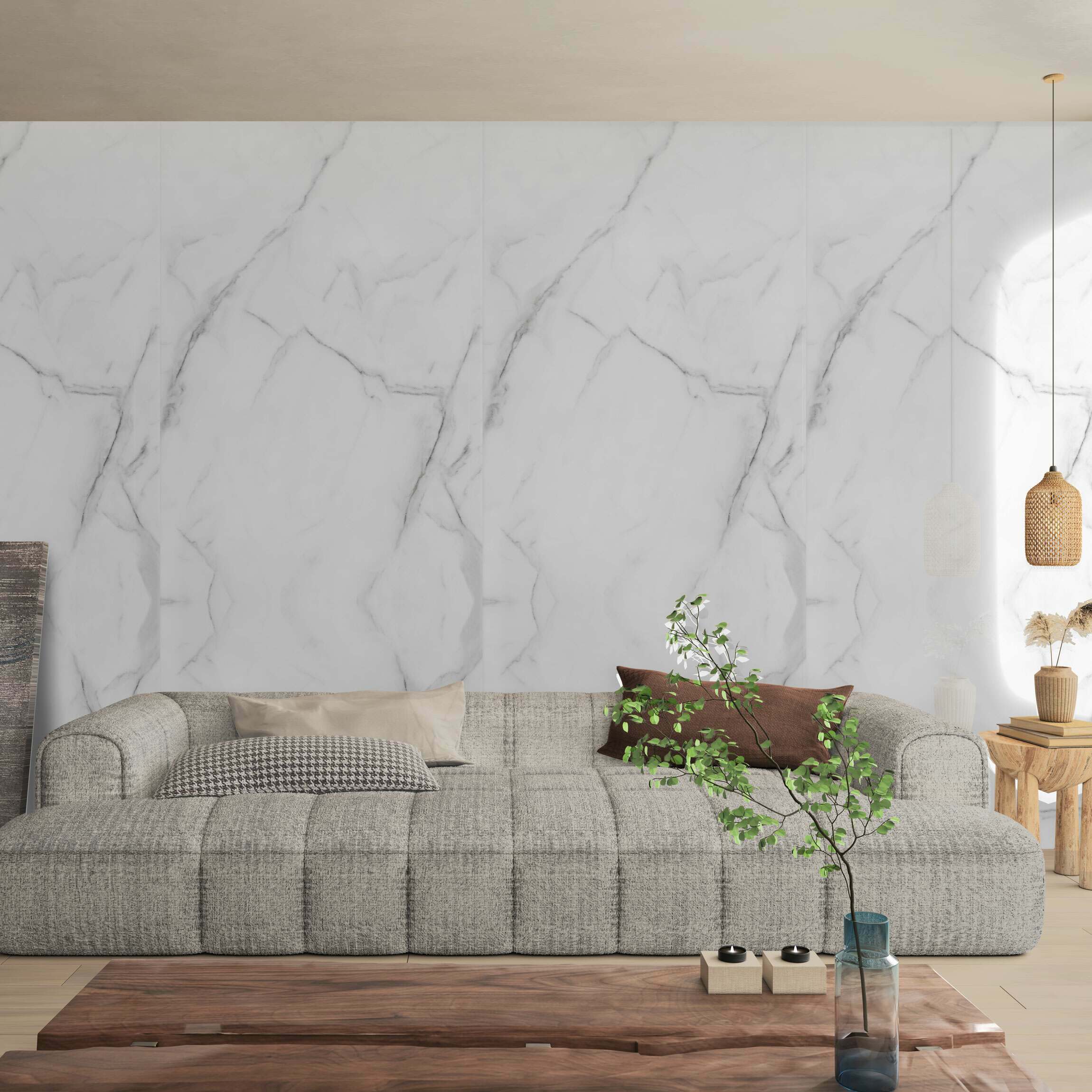 Trepanel Aqua Luxe Carrara Marble Effect Embossed SPC Wall Panels ...