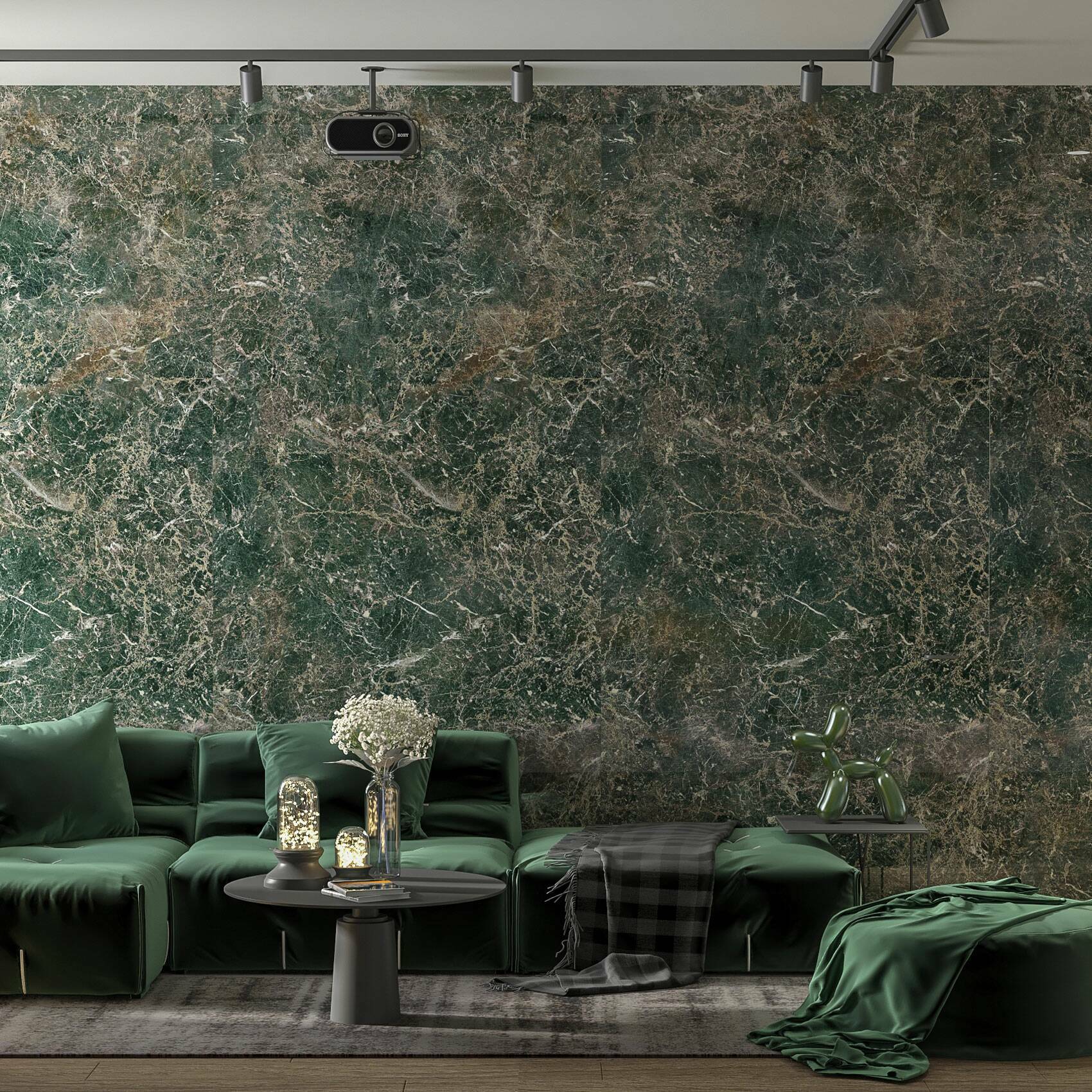 Trepanel Aqua Luxe® Green Marble Effect Embossed Gloss SPC XXL Wall ...
