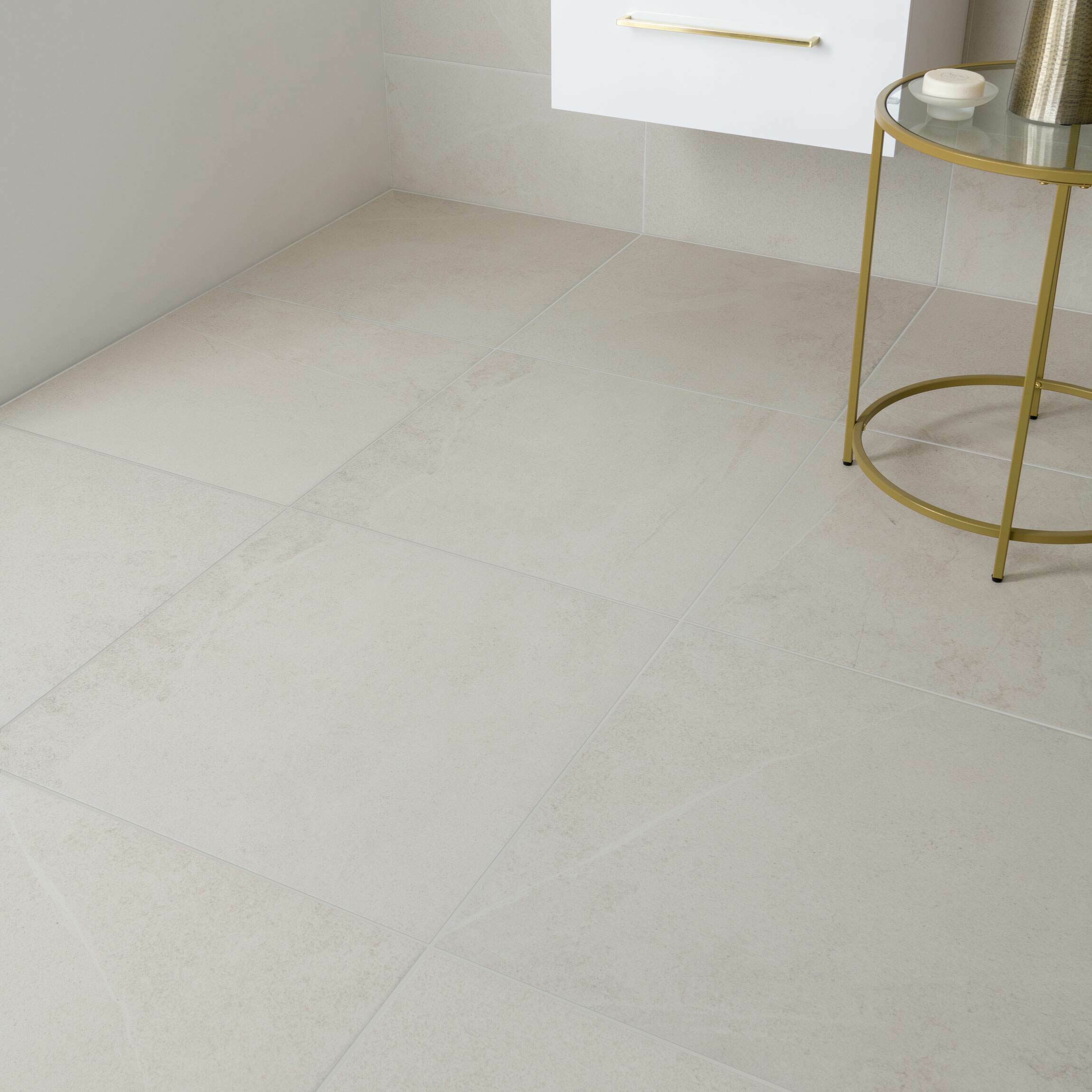 Driftstone White Anti Slip Stone Effect Tiles | Walls and Floors