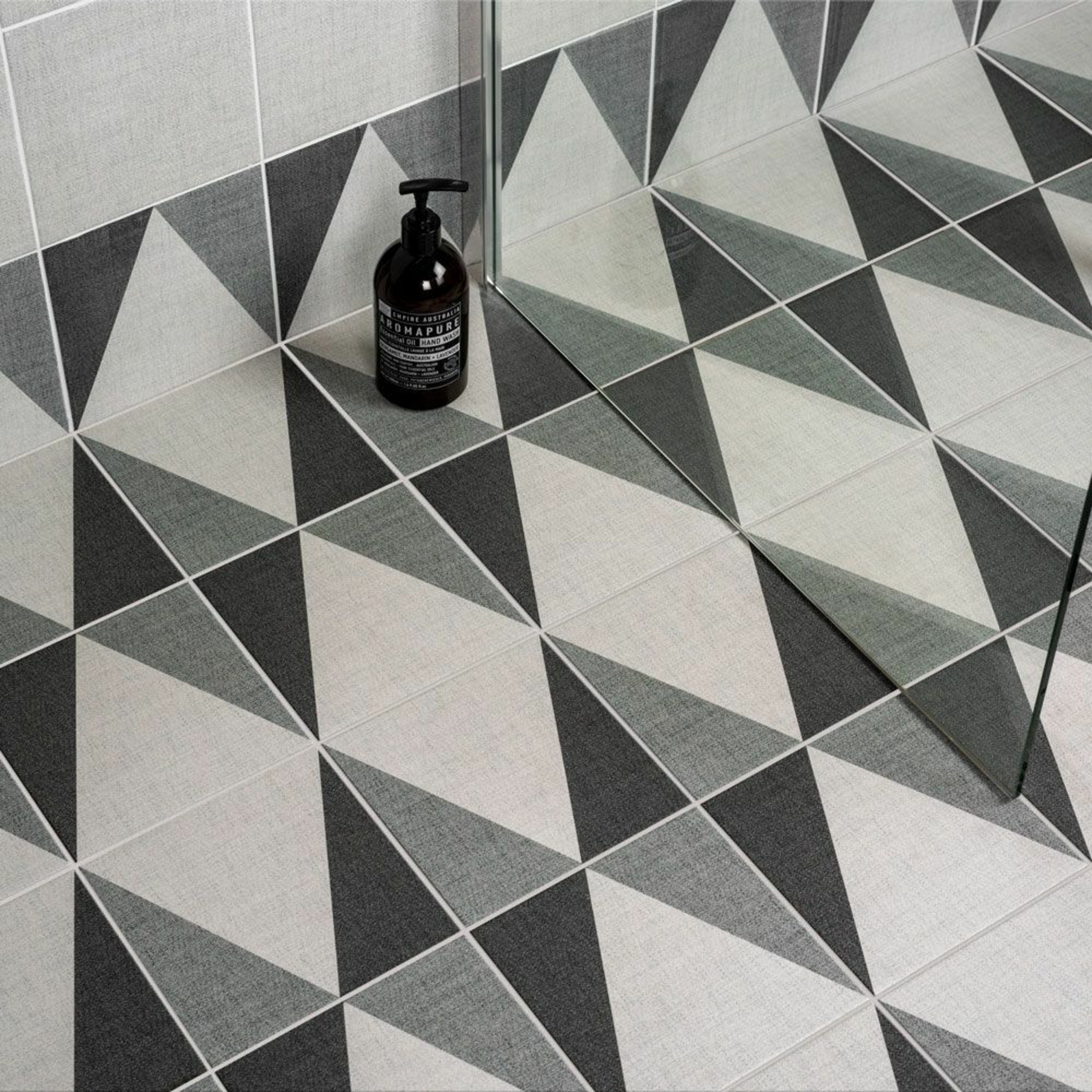 Texxtile Lux Grey Matt Patterned Wall and Floor Tiles | Walls and Floors