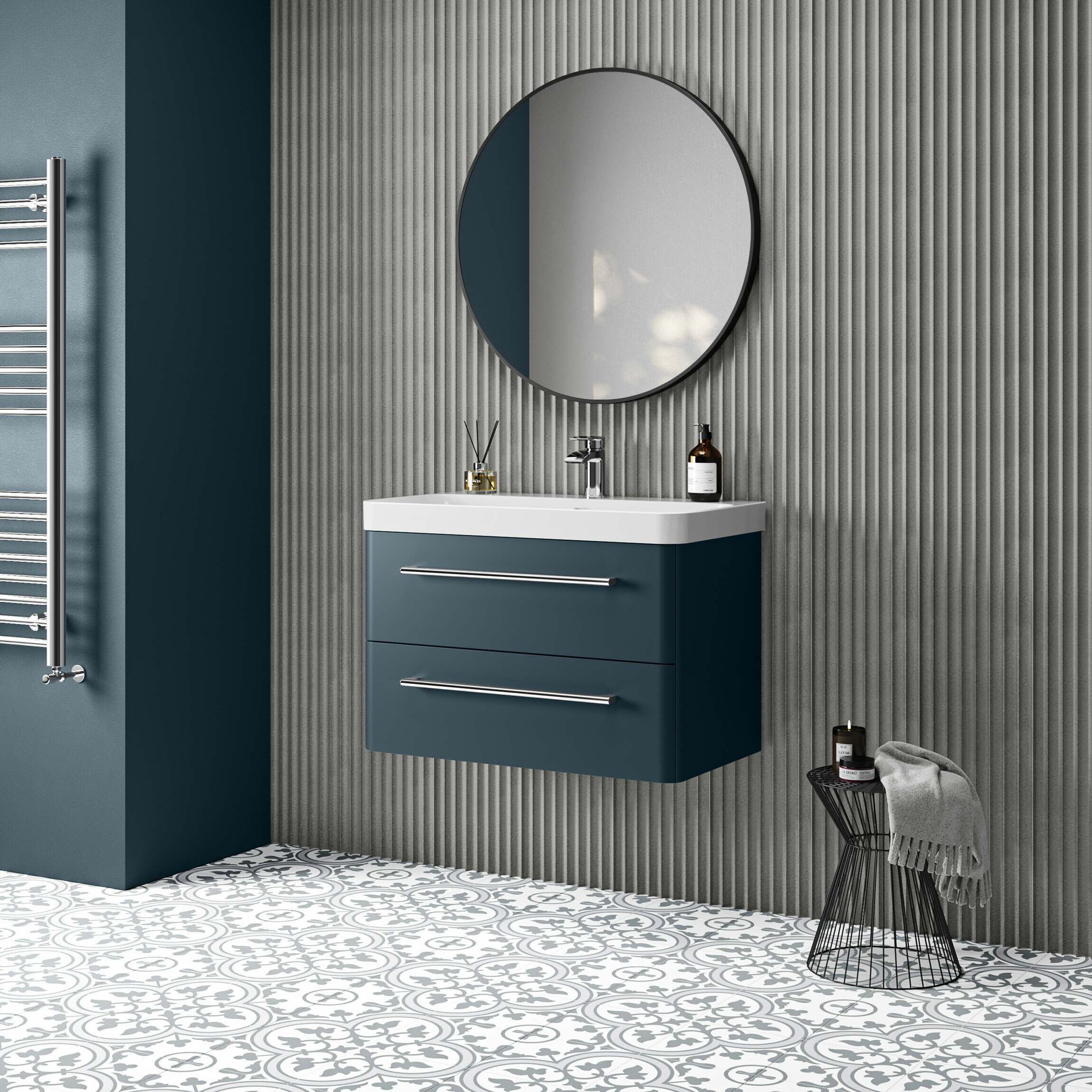 Trepanel Aqua 3D® Grey Stone Effect Reeded Waterproof Wall Panel ...