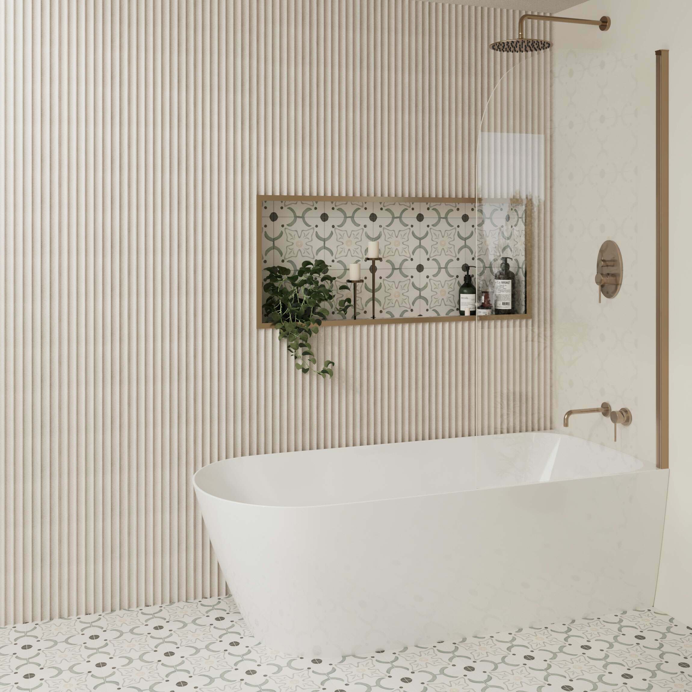 Trepanel Aqua 3D® Ivory Stone Effect Reeded Waterproof Wall Panel ...