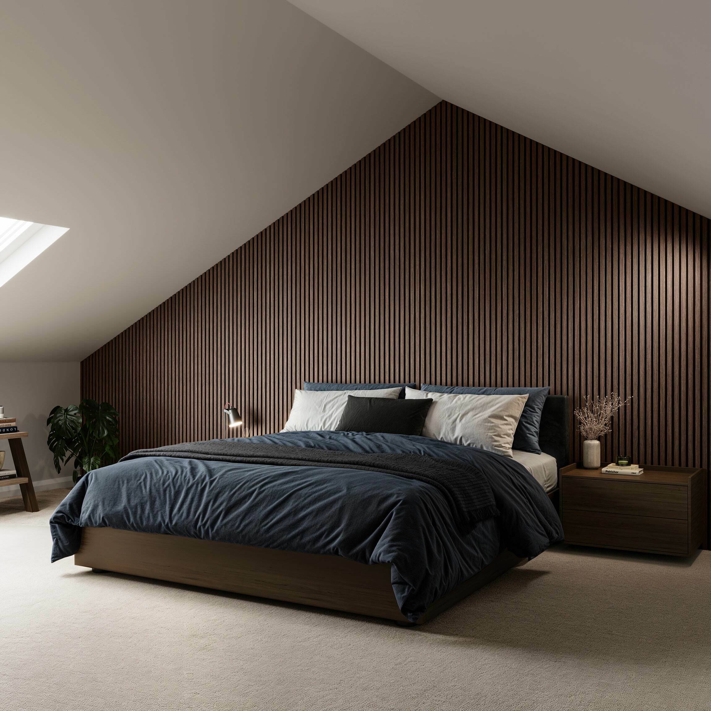 Trepanel XL® Walnut Brown Acoustic Wood Slat Panels | Walls and Floors