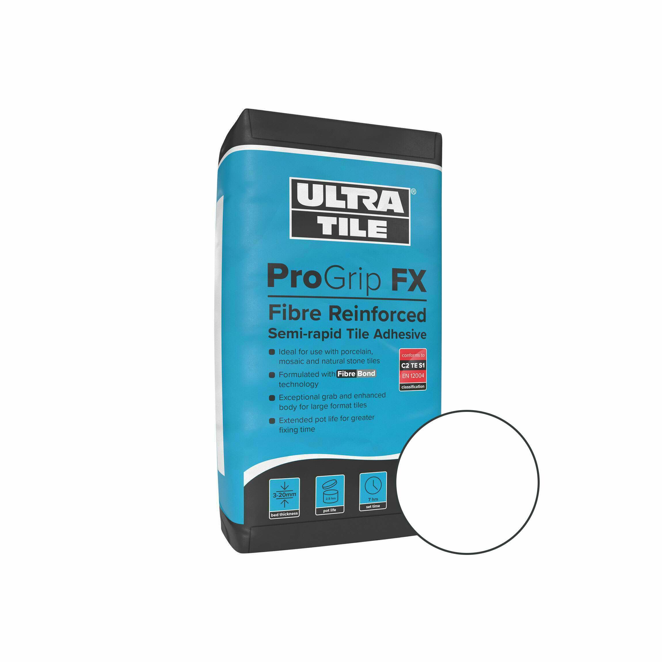 Ultra Tile Fix White ProGrip FX Fibre 20kg | Walls & Floors