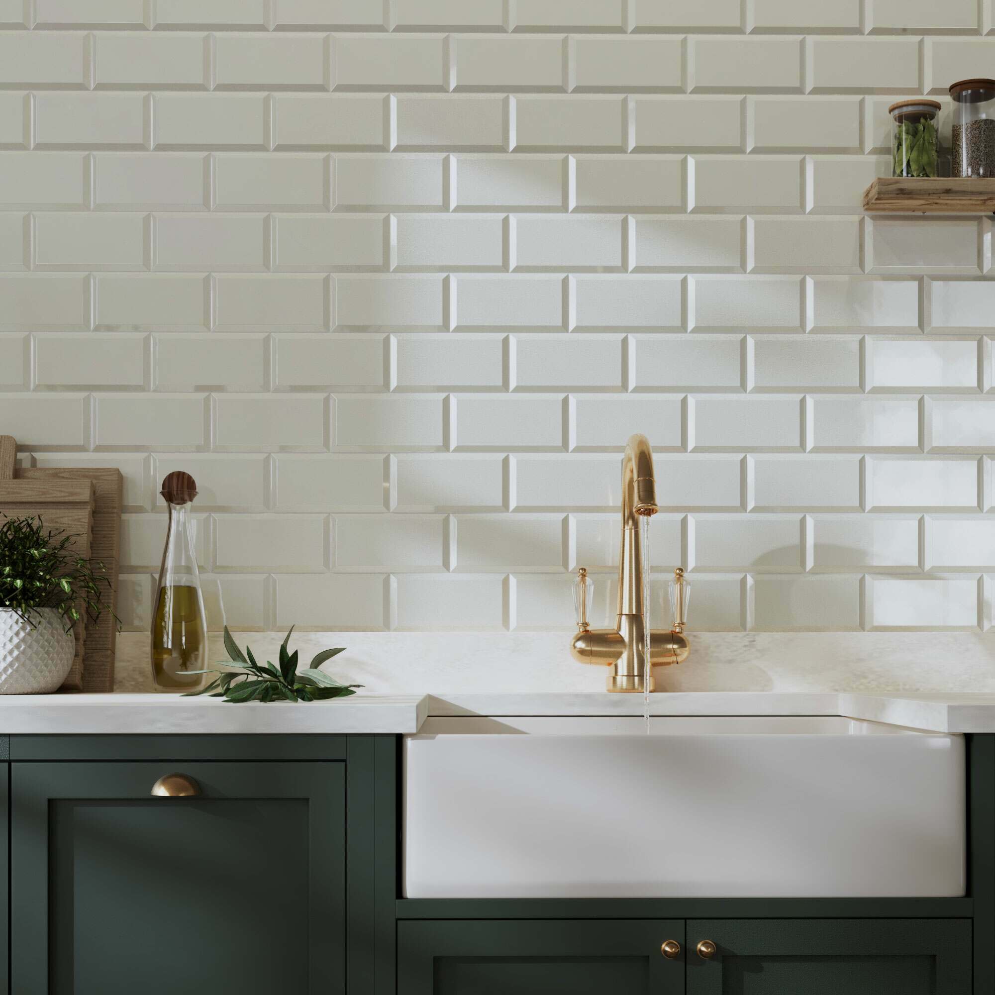 Victoria Gloss Cream Mini Metro Tiles | Walls and Floors